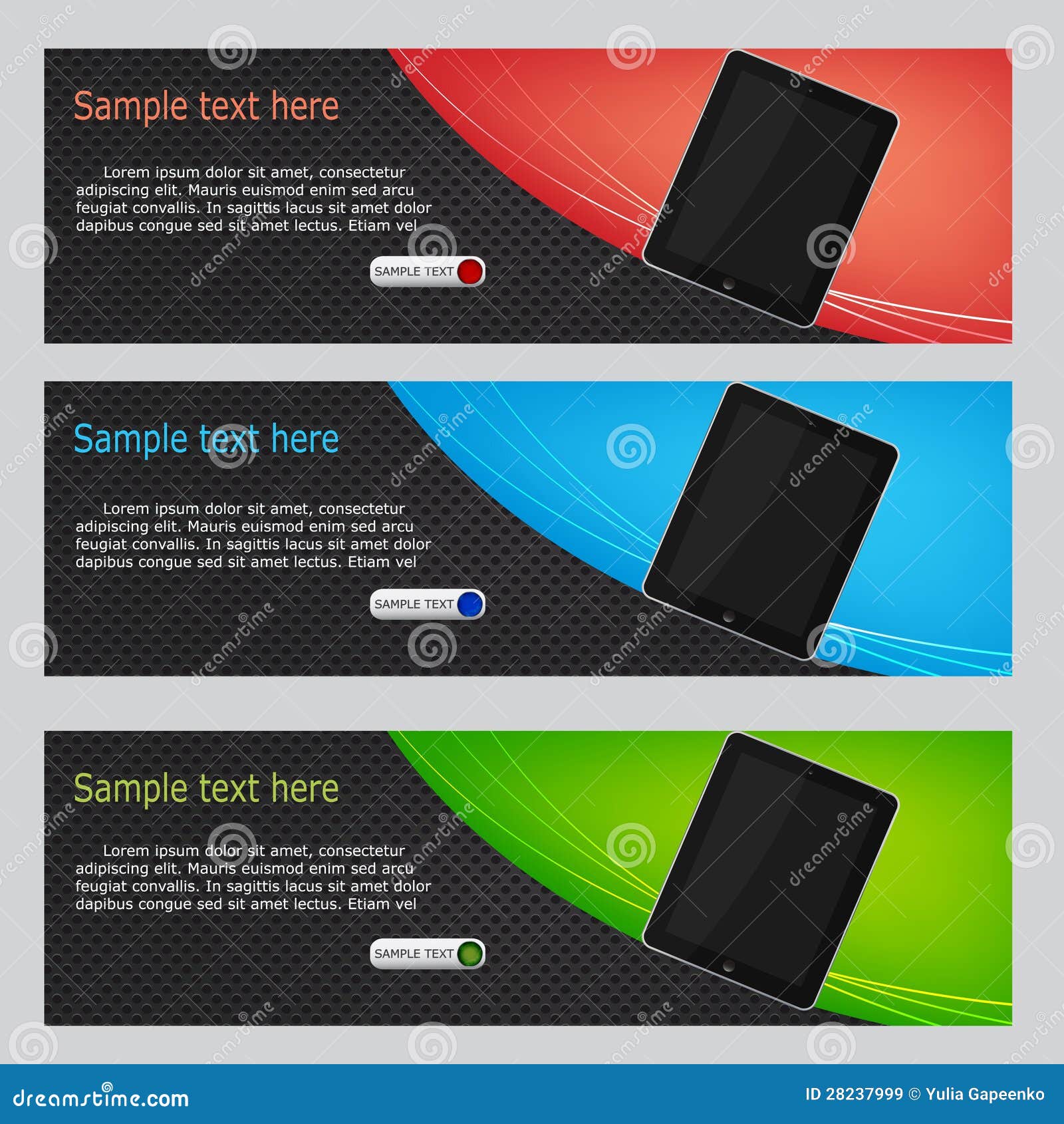 Vector Website Headers, Tablet Promotion Banners Stock Vector ...