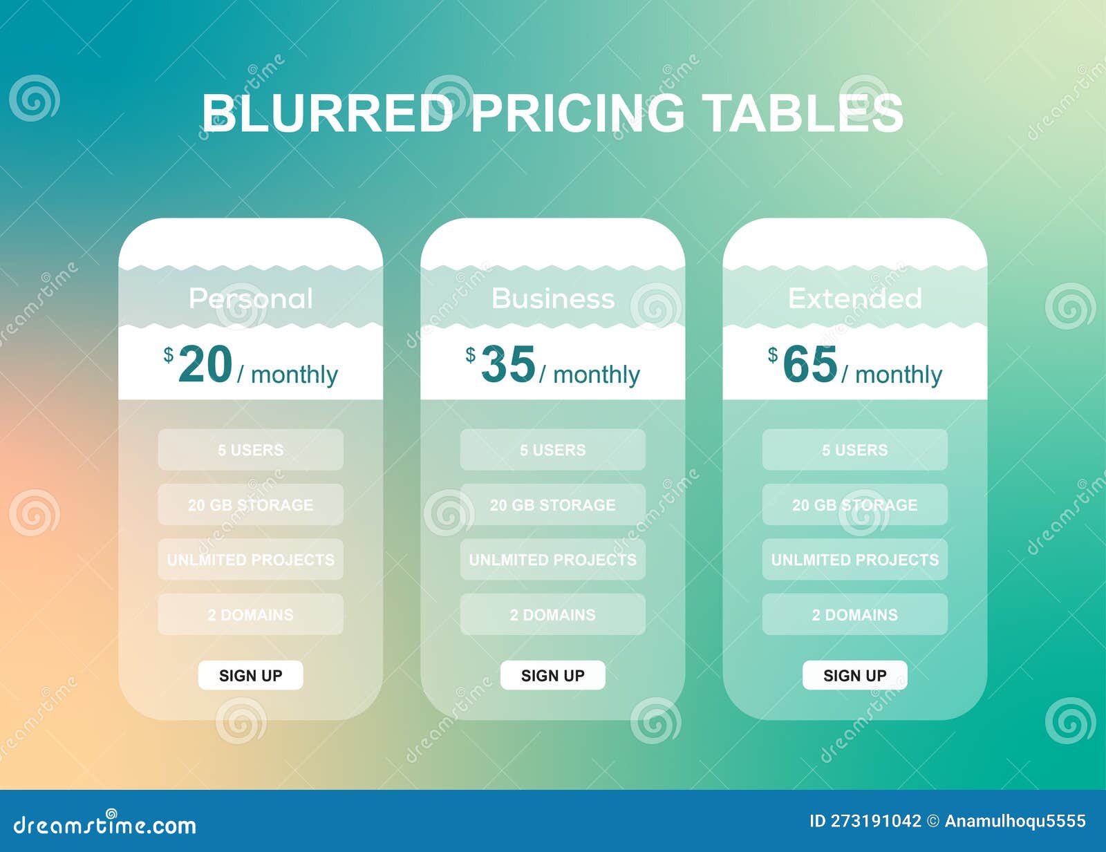 Vector Website Hosting Plan Pricing Tables Vector Stock Vector ...