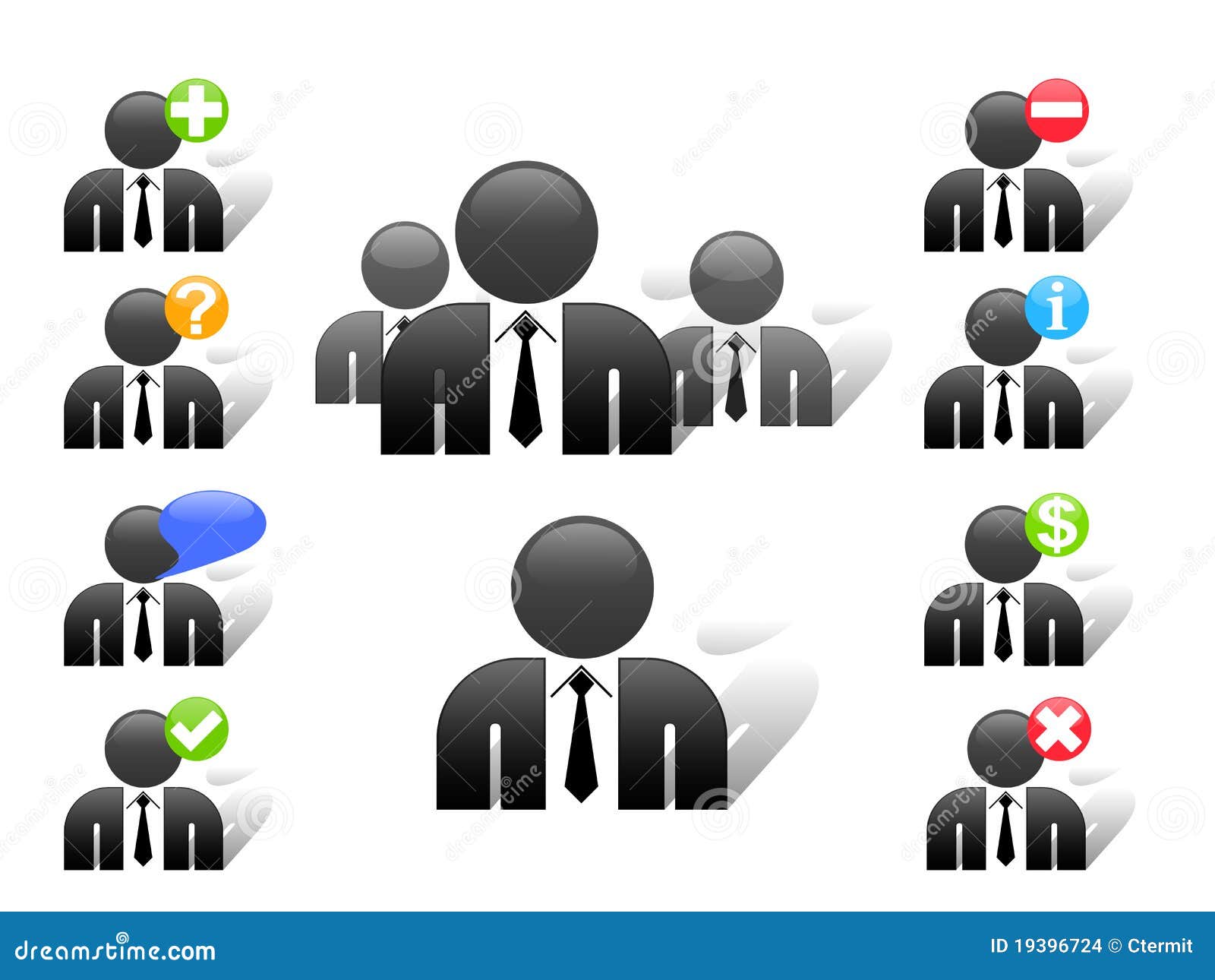 Vector Website Members Icons Stock Vector - Illustration of blue ...