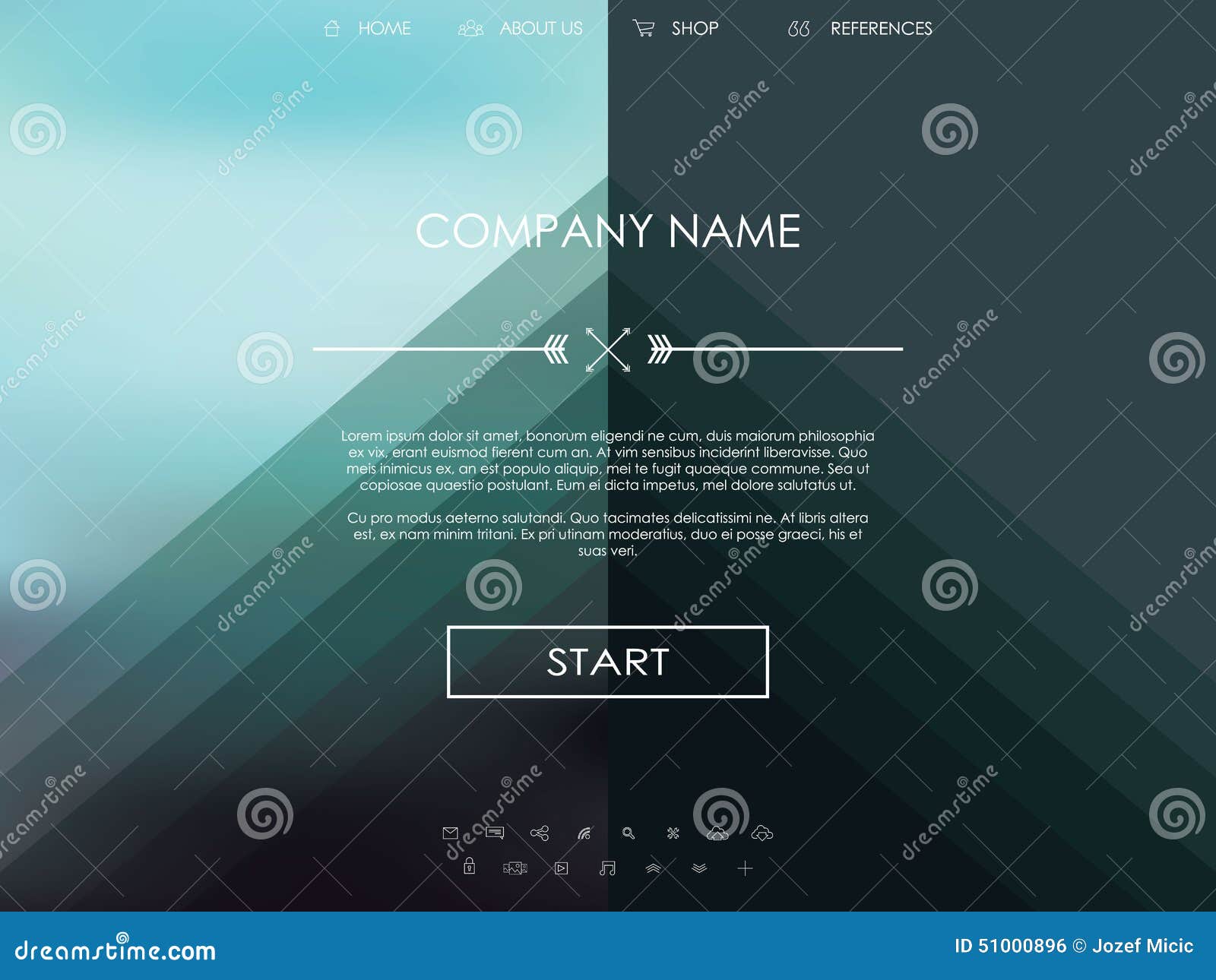 Vector Website Template with Graphic User Stock Vector - Illustration ...