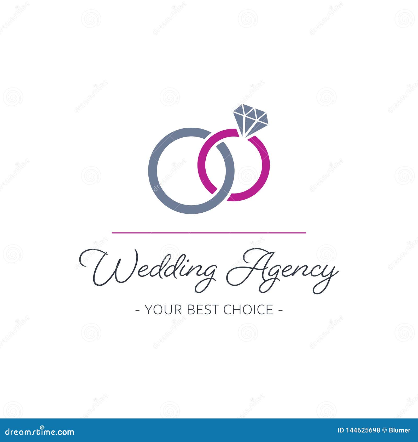 Vector Wedding Agency Logo Design with Rings Stock Vector ...