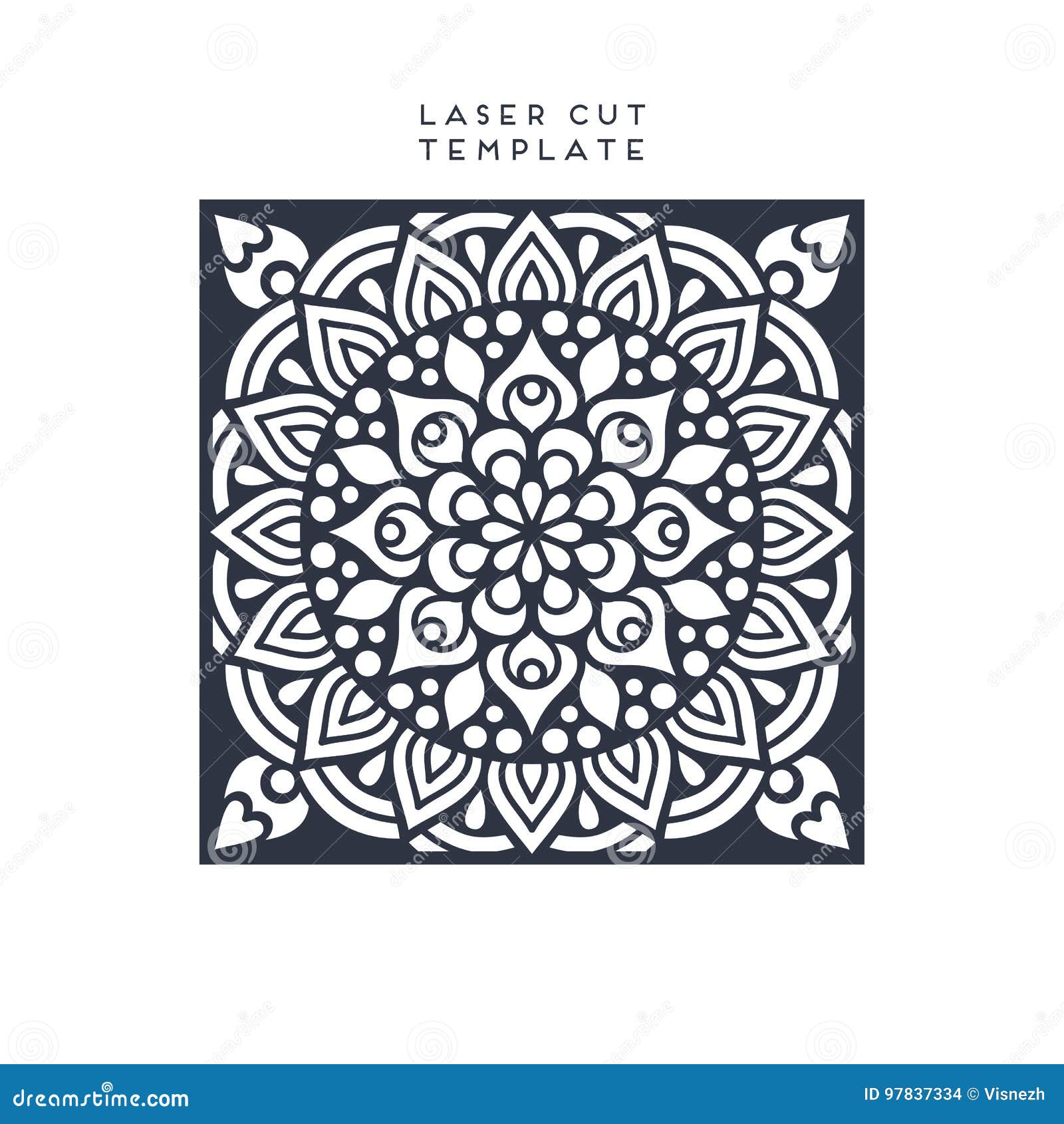 Vector Wedding Card Laser Cut Template. Vintage Decorative Elements ...