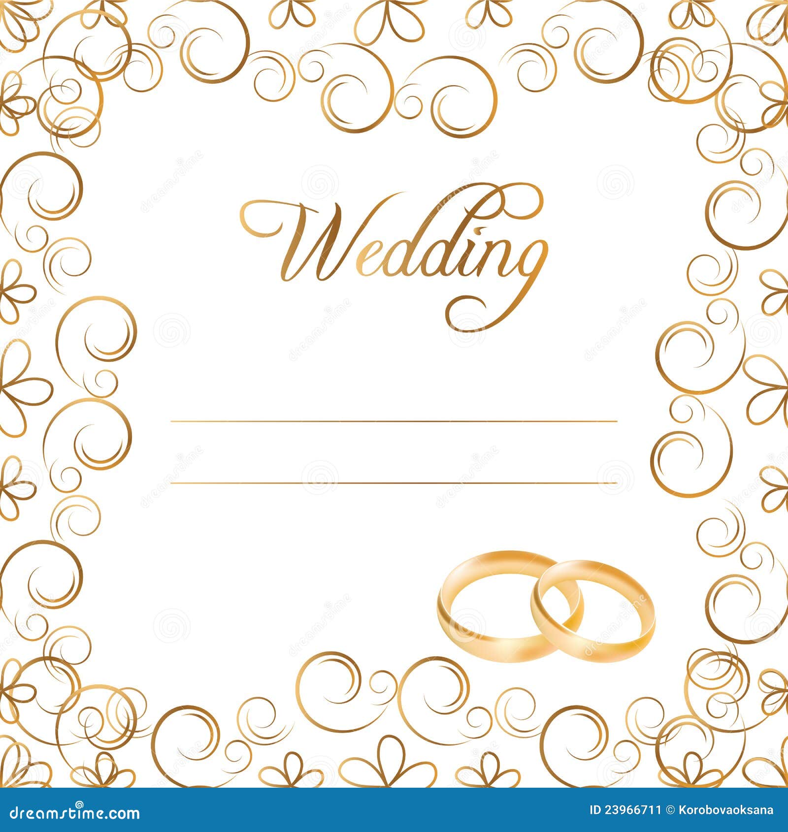 Vector Wedding Cards stock vector. Illustration of flowers - 23966711