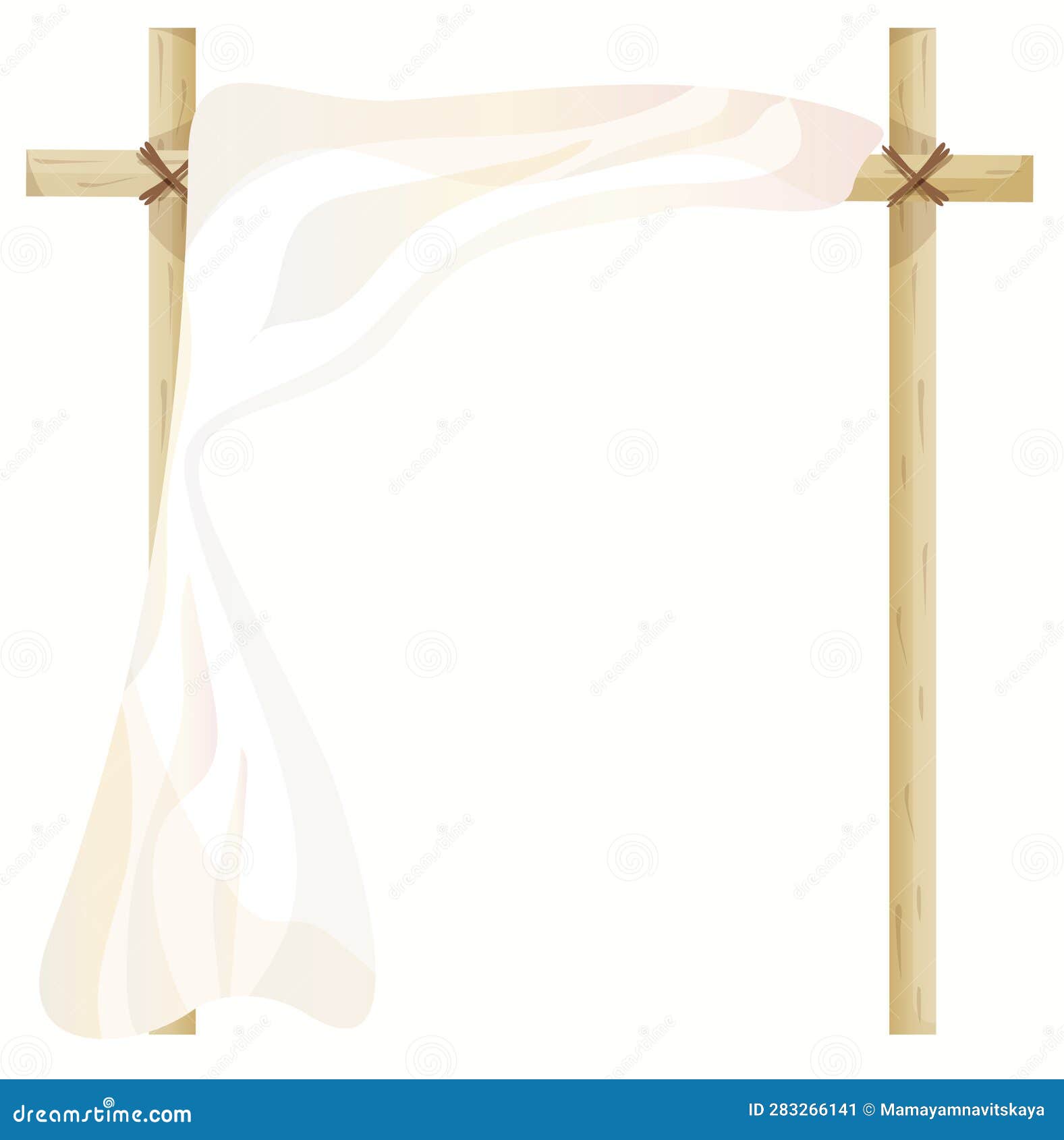 Vector Wedding Ceremony Frame with White and Pink Curtains Illustration ...