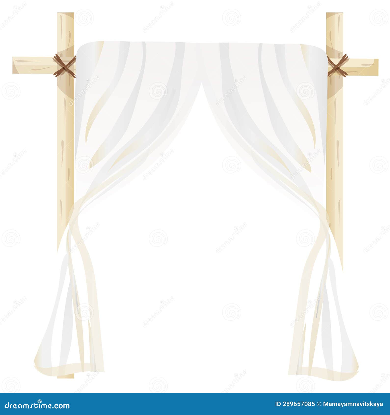 Vector Wedding Ceremony White Curtain Frame Illustration, Gate for ...