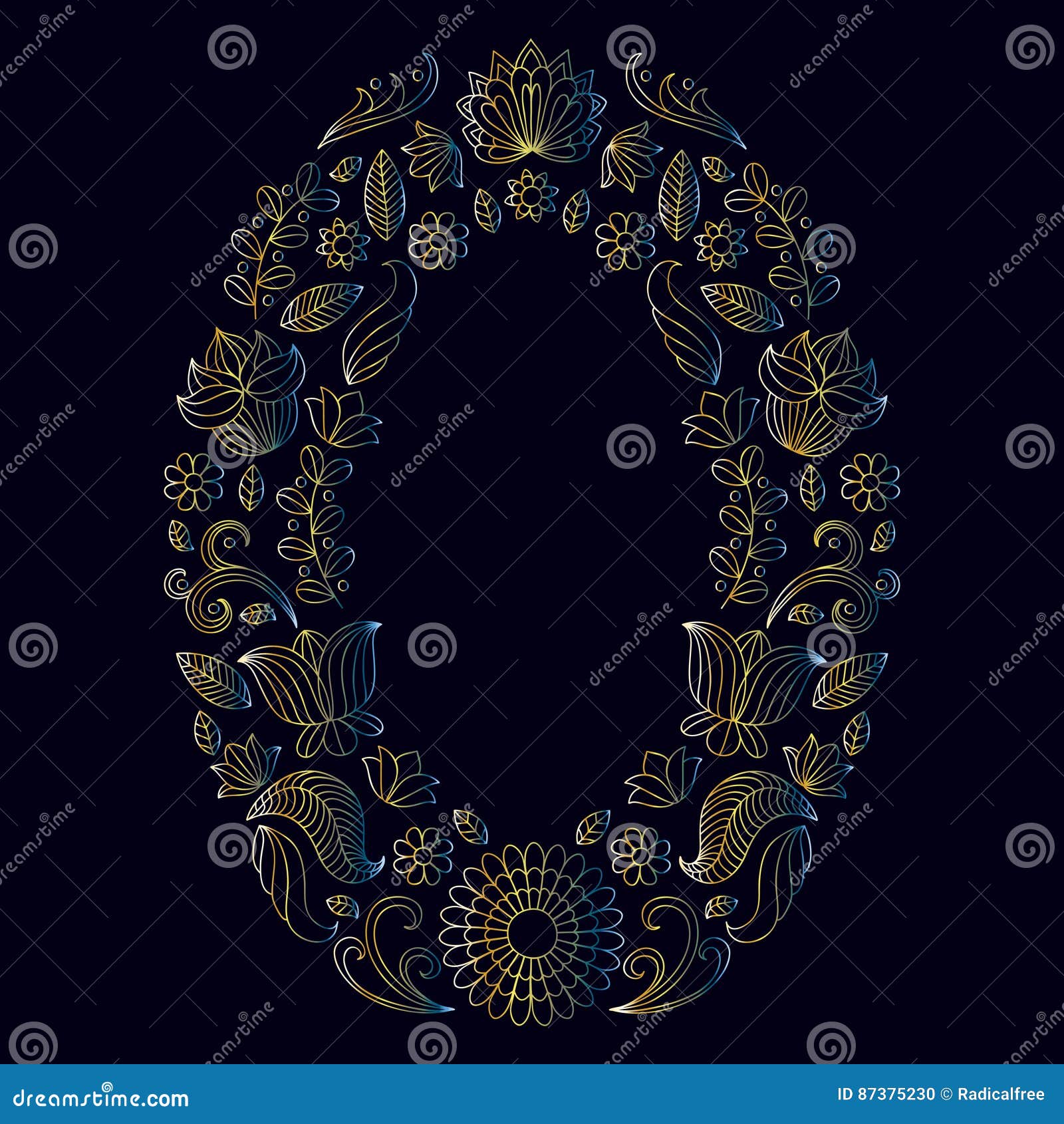 Vector Wedding Invitation Floral Frame with Place for Text. Stock ...