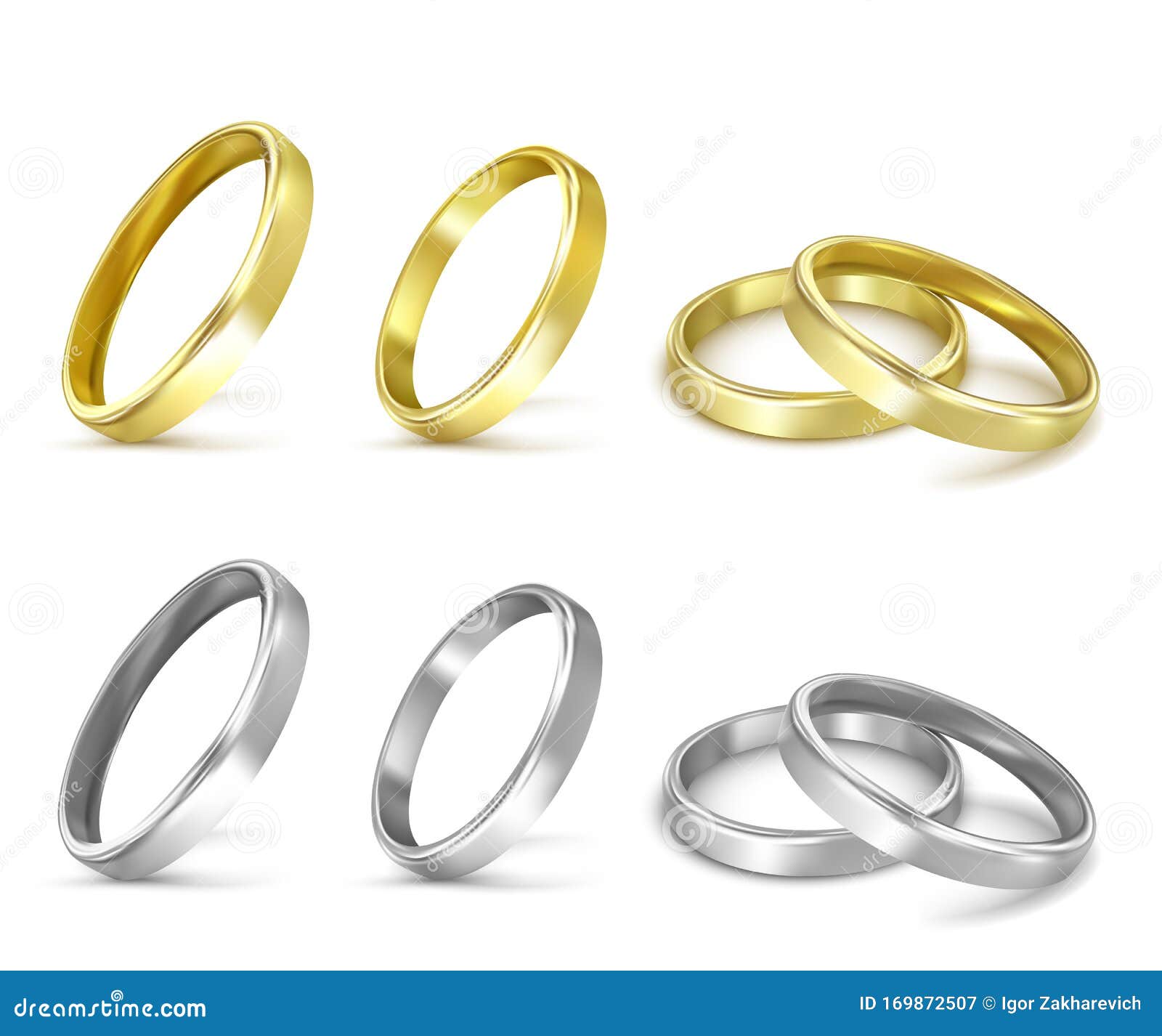 Vector Wedding Rings Isolated on White Stock Vector - Illustration of ...