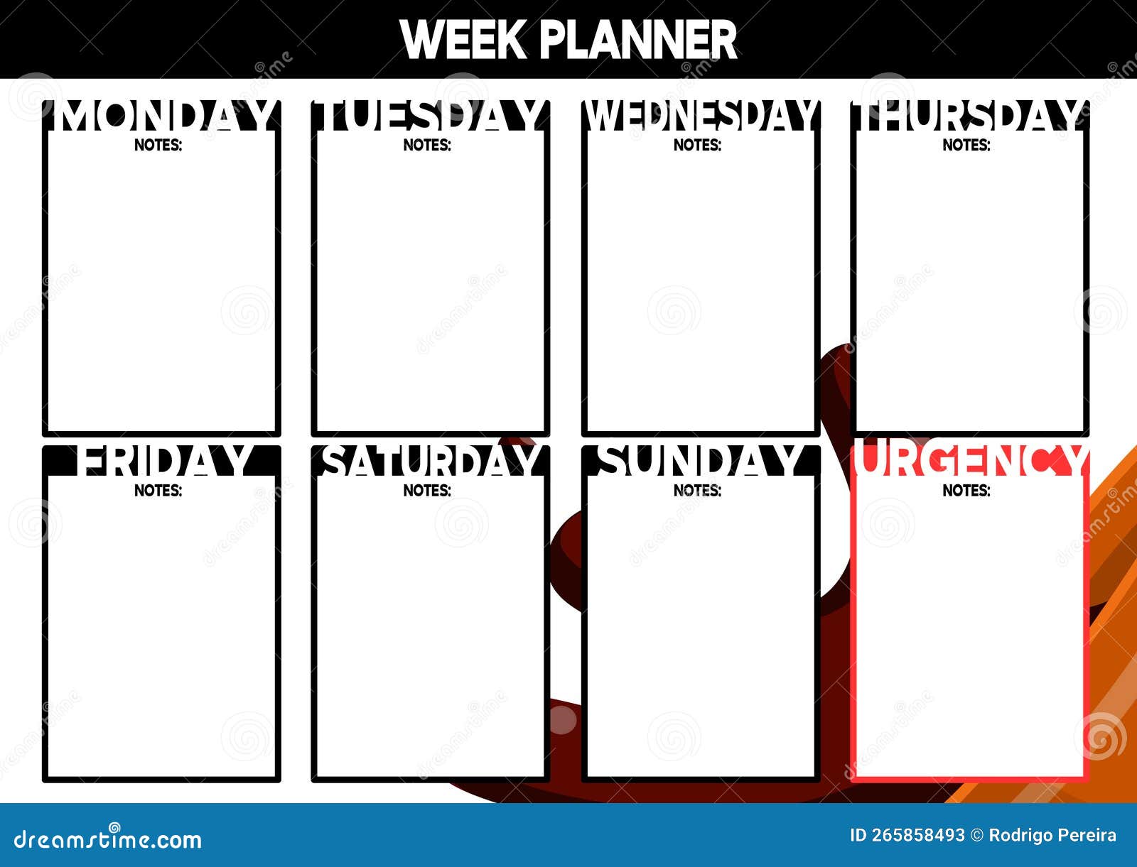 Vector Weekly Planner A4 Print Stock Illustration - Illustration of ...