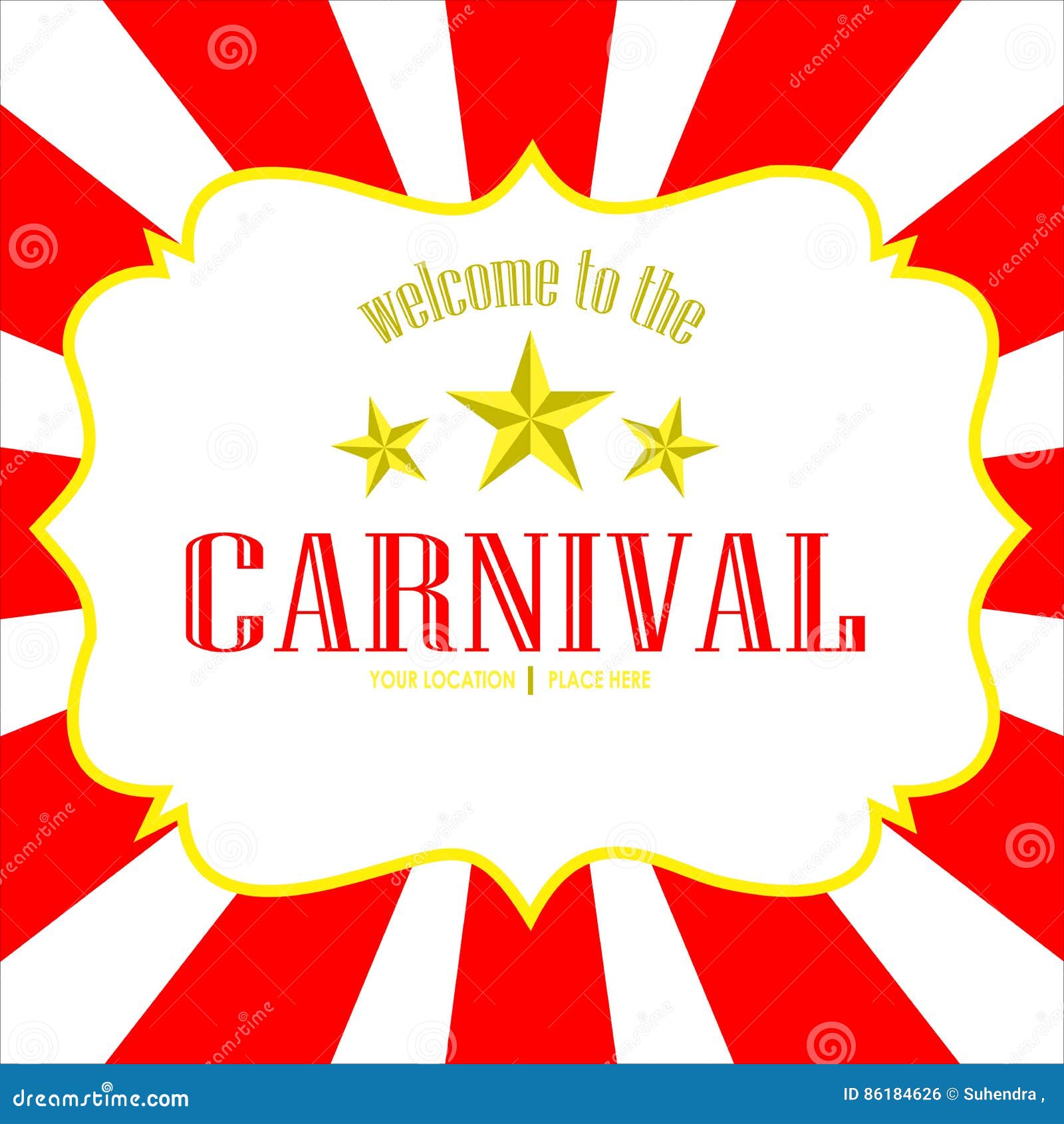 Vector Welcome To The Carnival Background Stock Vector - Illustration ...