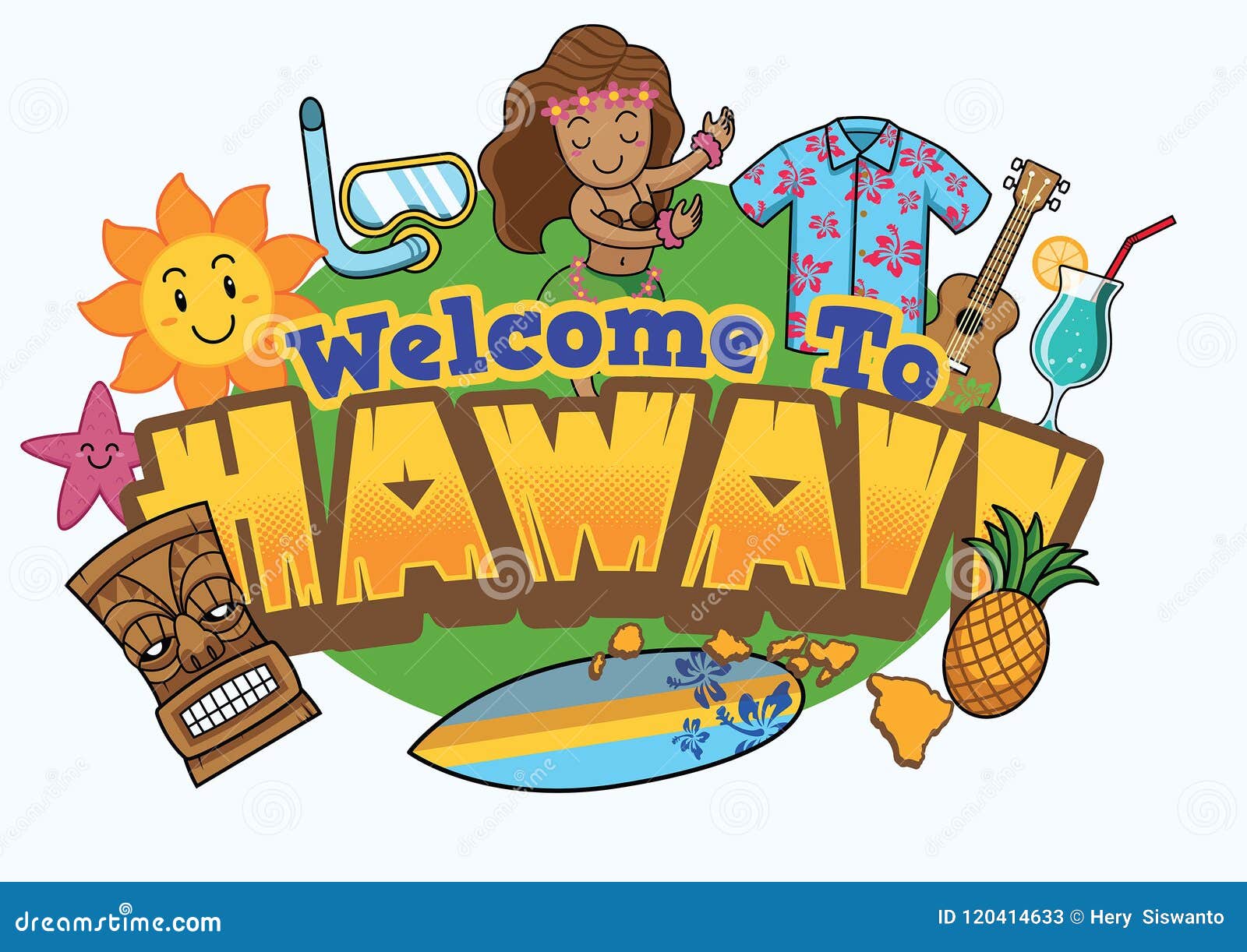 Welcome to hawaii design stock vector. Illustration of state - 120414633