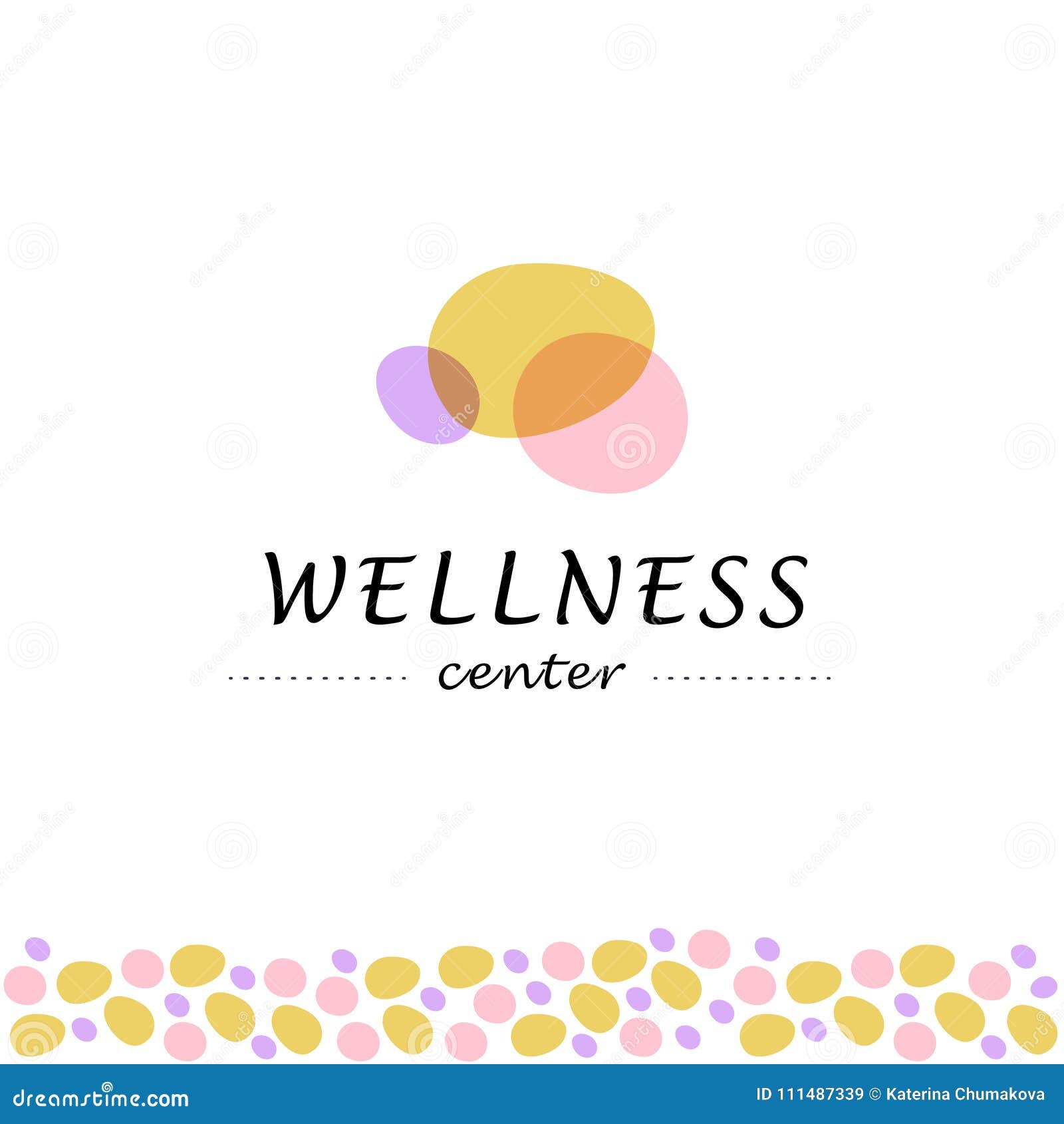 Vector Wellness Center Logo With Abstract Brush Strokes Isolated On ...