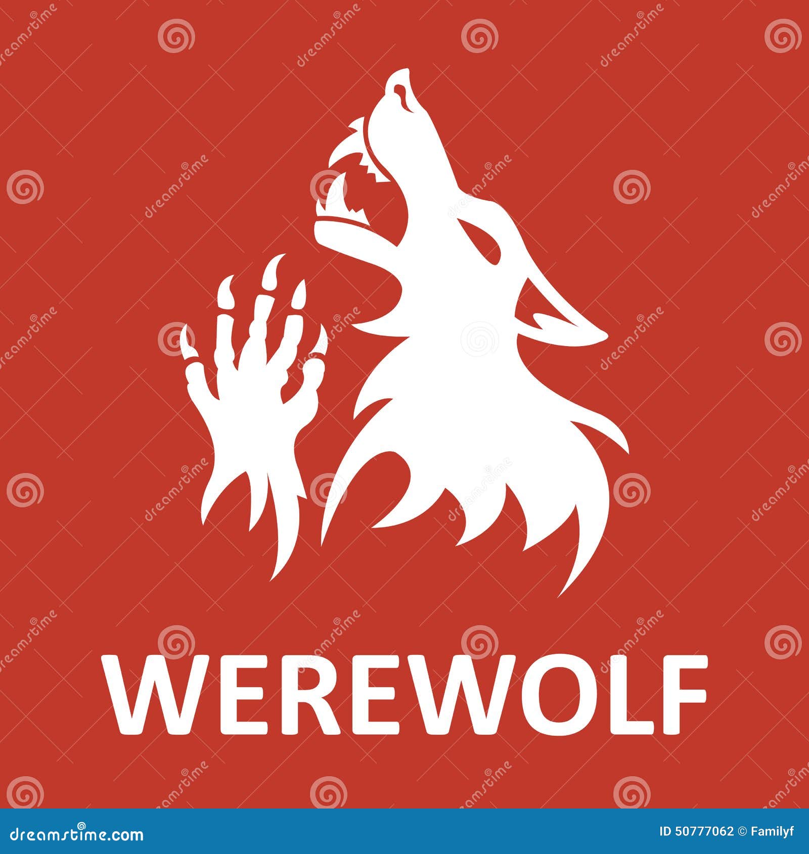 Vector Werewolf Stencil. Red Color Stock Vector - Illustration of fauna ...