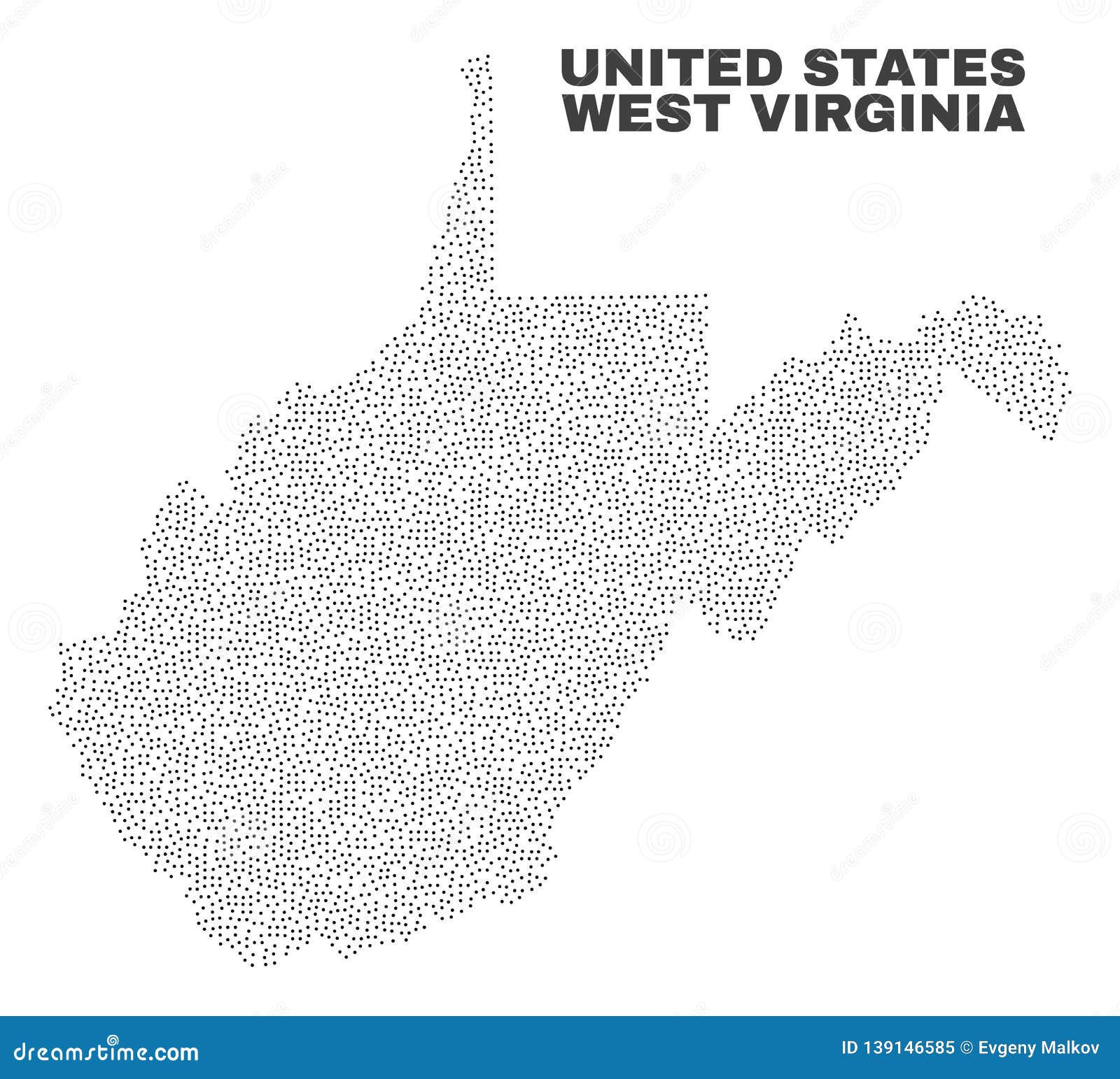 Vector West Virginia State Map of Points Stock Vector - Illustration of ...