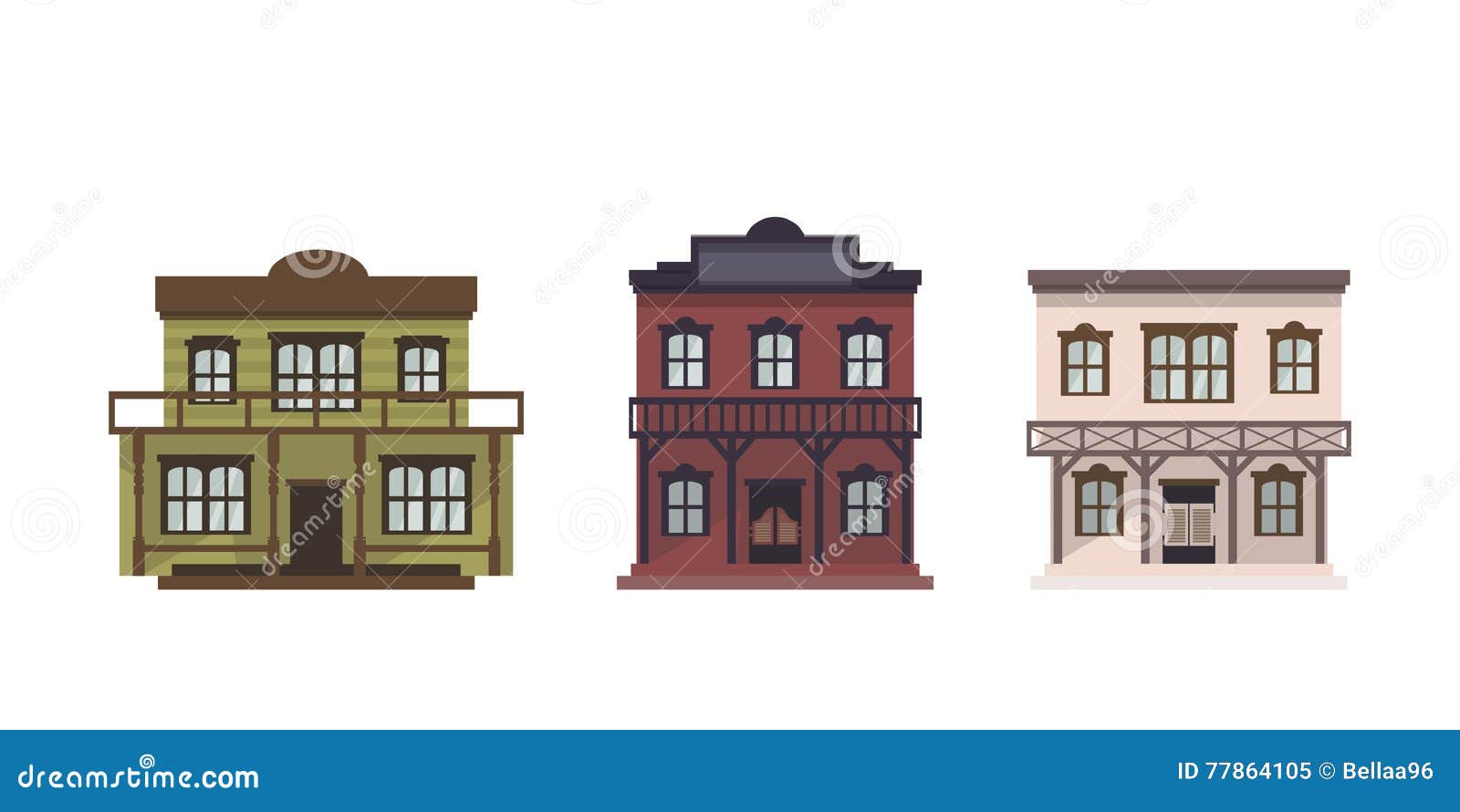 Vector Western Buildings | CartoonDealer.com #77864105
