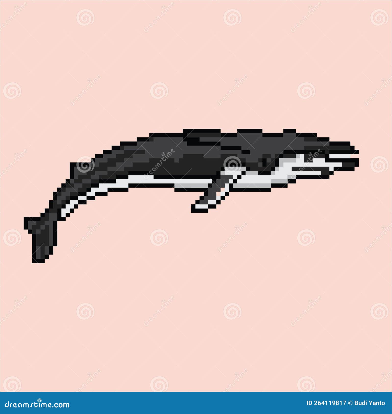 Vector Whale in Pixel Art Style Stock Vector - Illustration of pixel ...