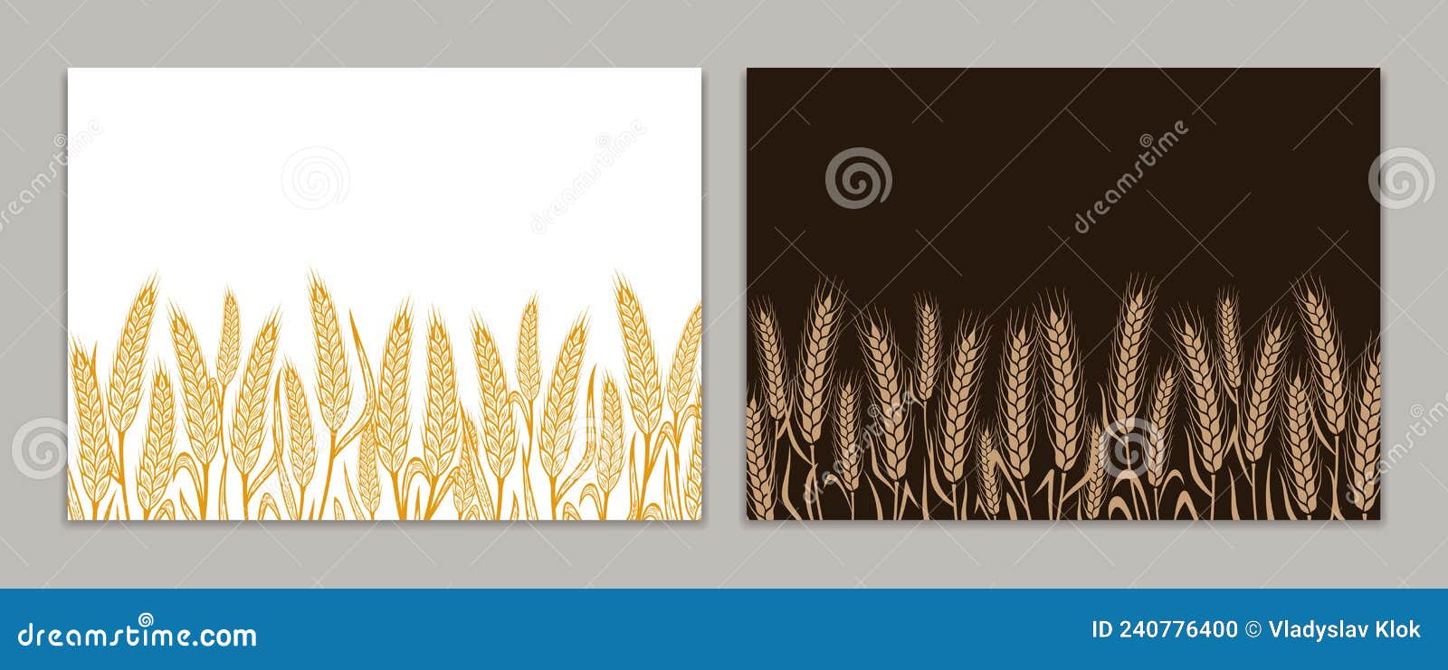 Vector Wheat Banners with Copy Space Stock Vector - Illustration of ...