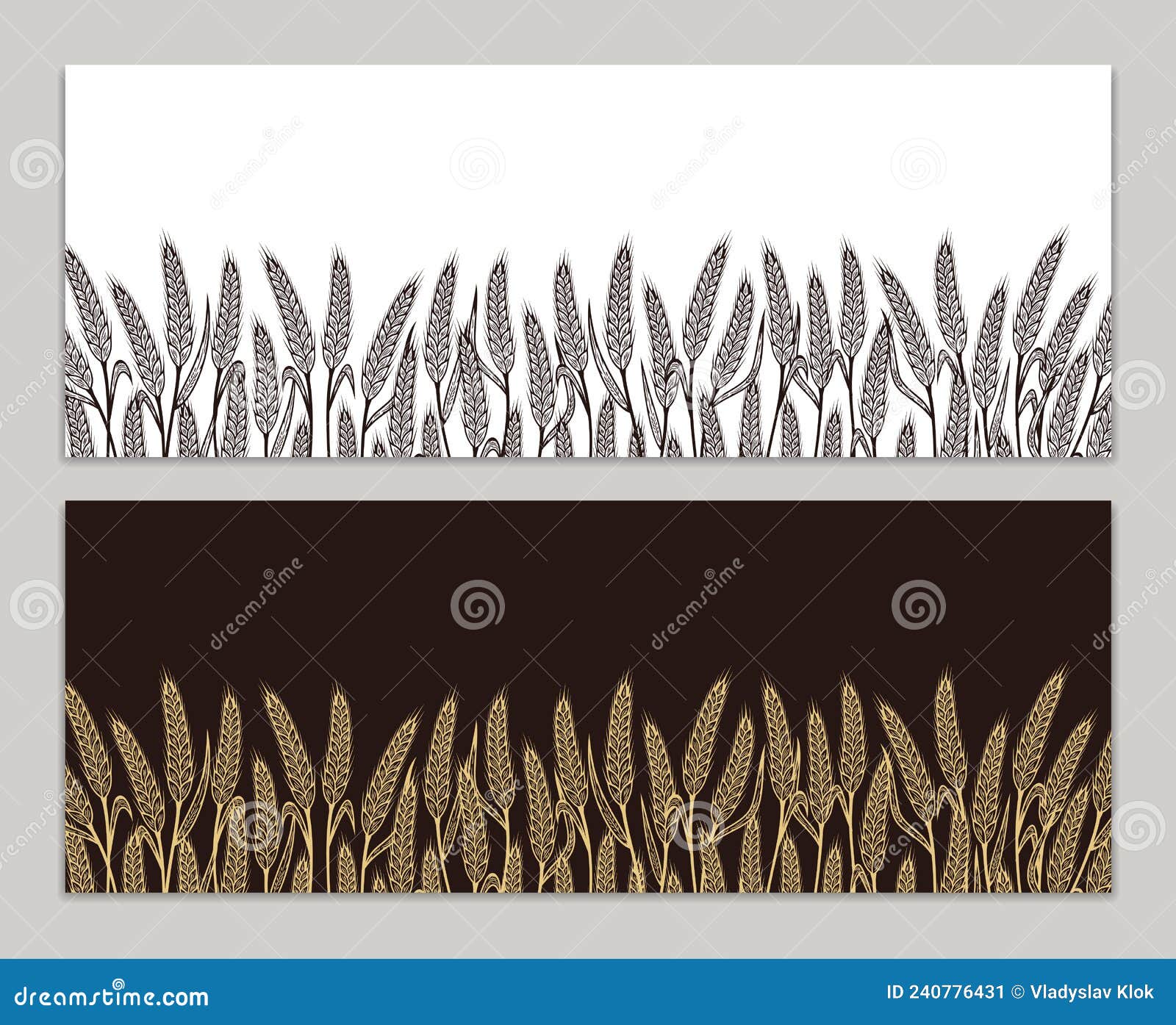 Vector Wheat Banners with Copy Space Stock Vector - Illustration of ...