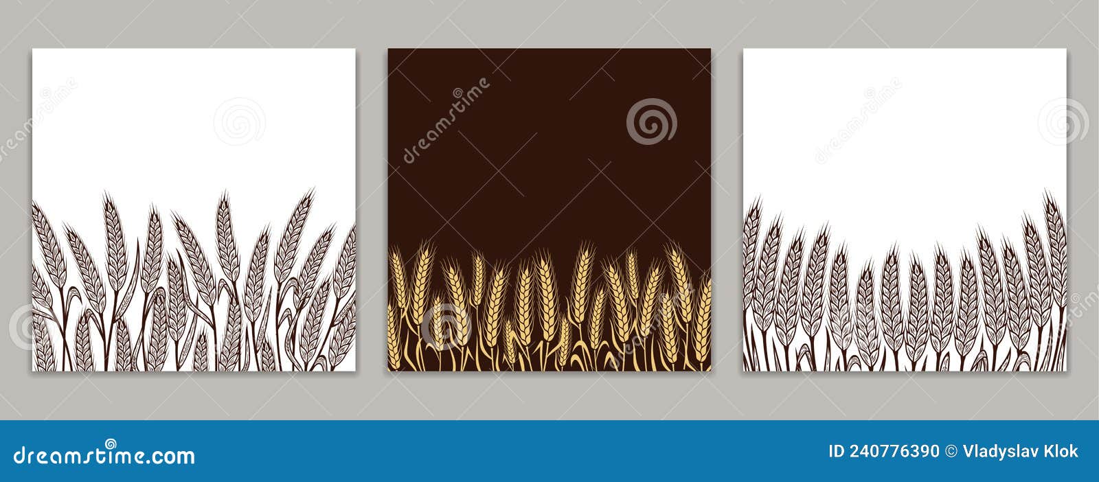 Vector Wheat Banners with Copy Space Stock Vector - Illustration of ...