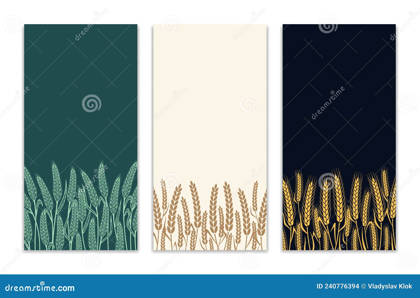 Vector Wheat Banners with Copy Space Stock Vector - Illustration of ...
