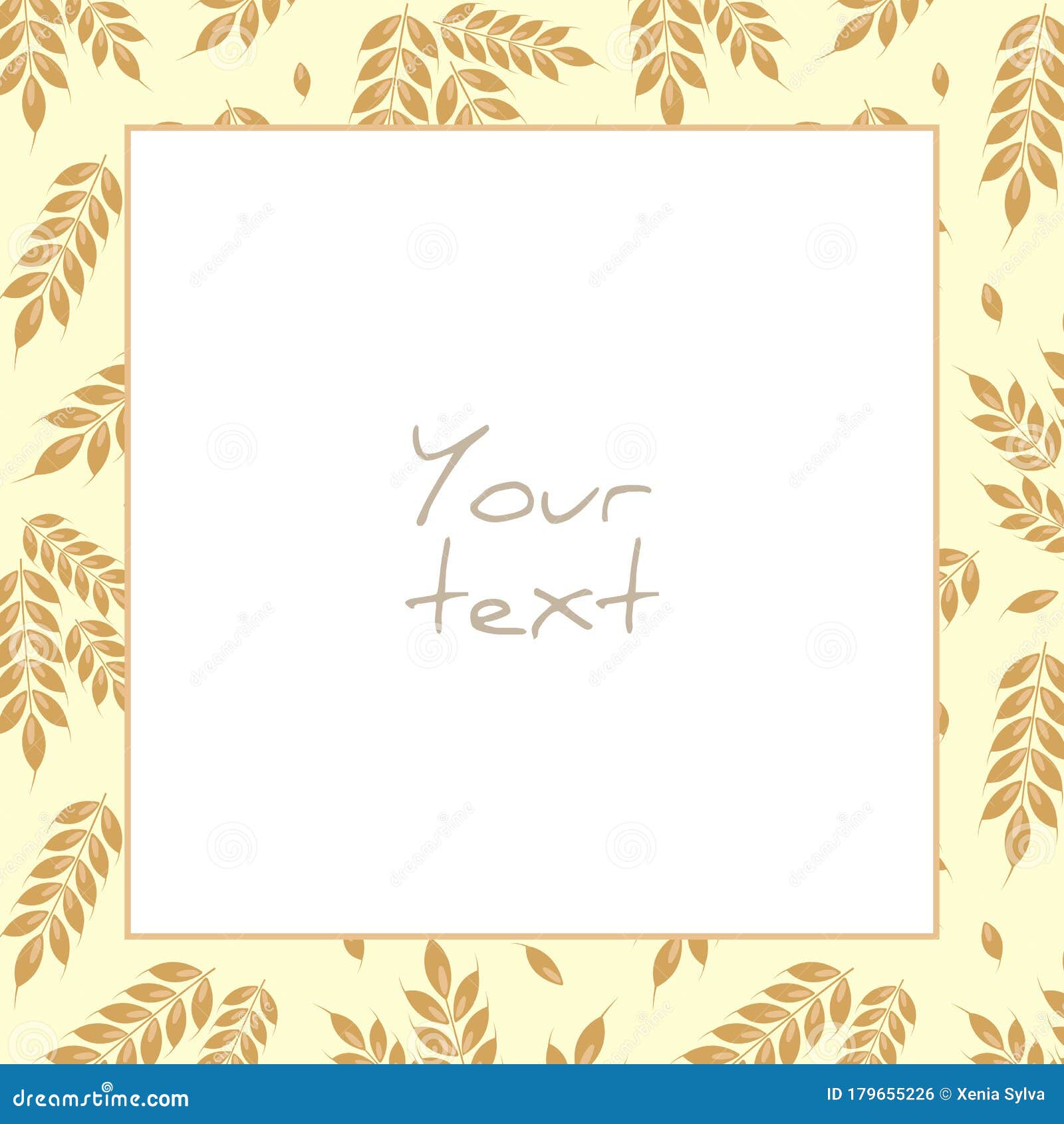 Vector Wheat Frame; Square Frame with Ears of Wheat. Stock Vector ...