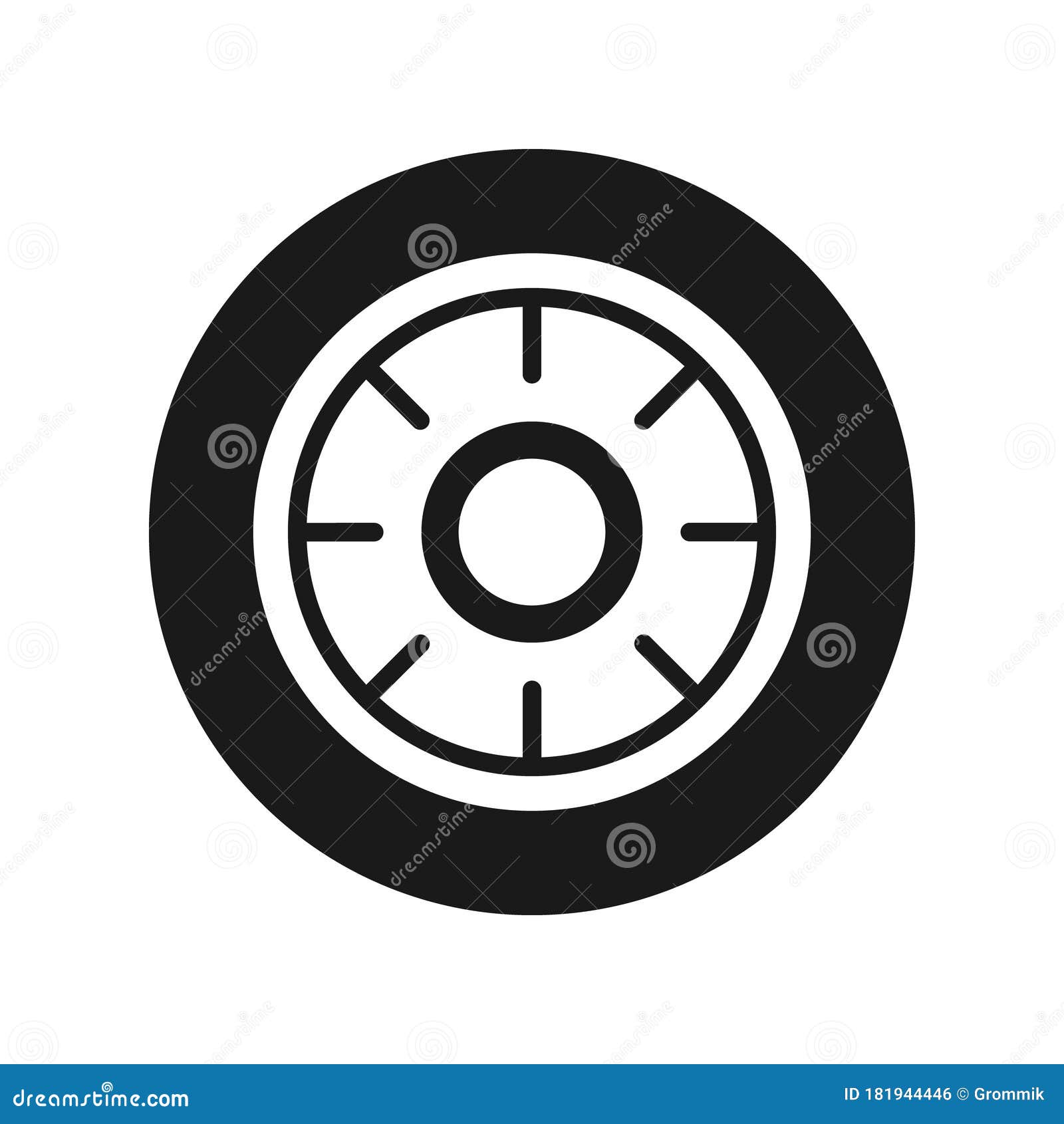 Vector Wheel Icon. Simple Design Isolated on a White Background for ...