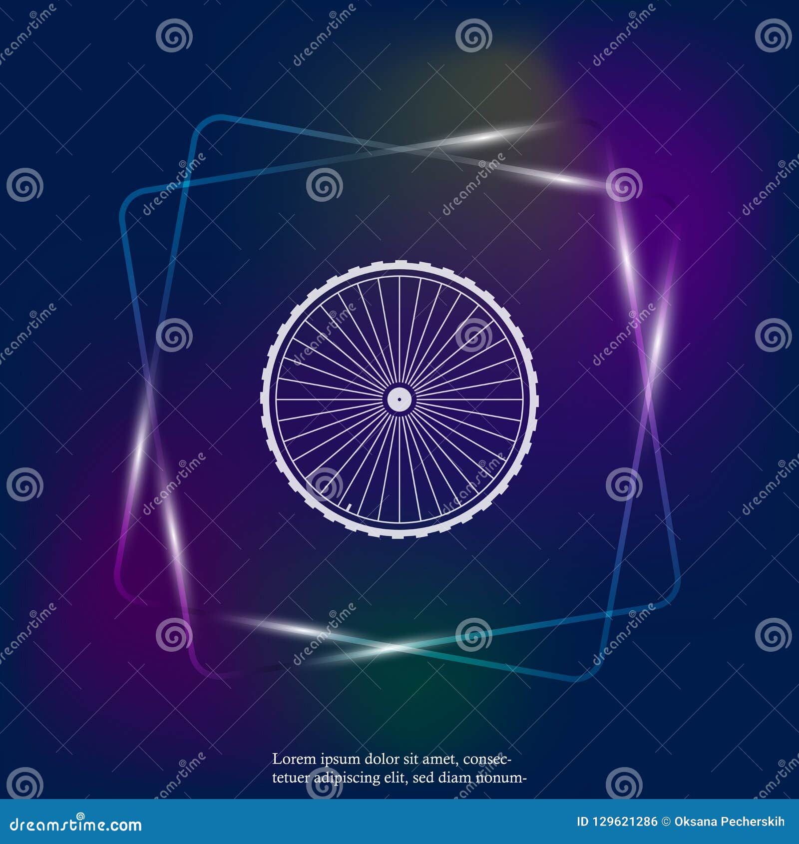 Vector Wheel Neon Light Icon. Layers Grouped for Easy Editing I Stock ...