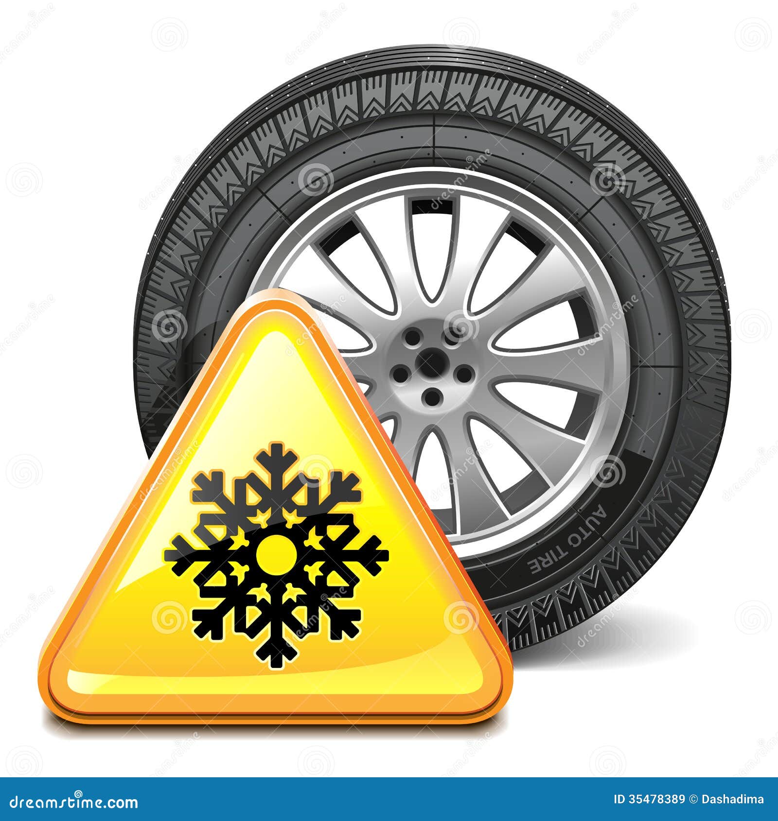 Vector Wheel with Sign stock vector. Illustration of tire - 35478389