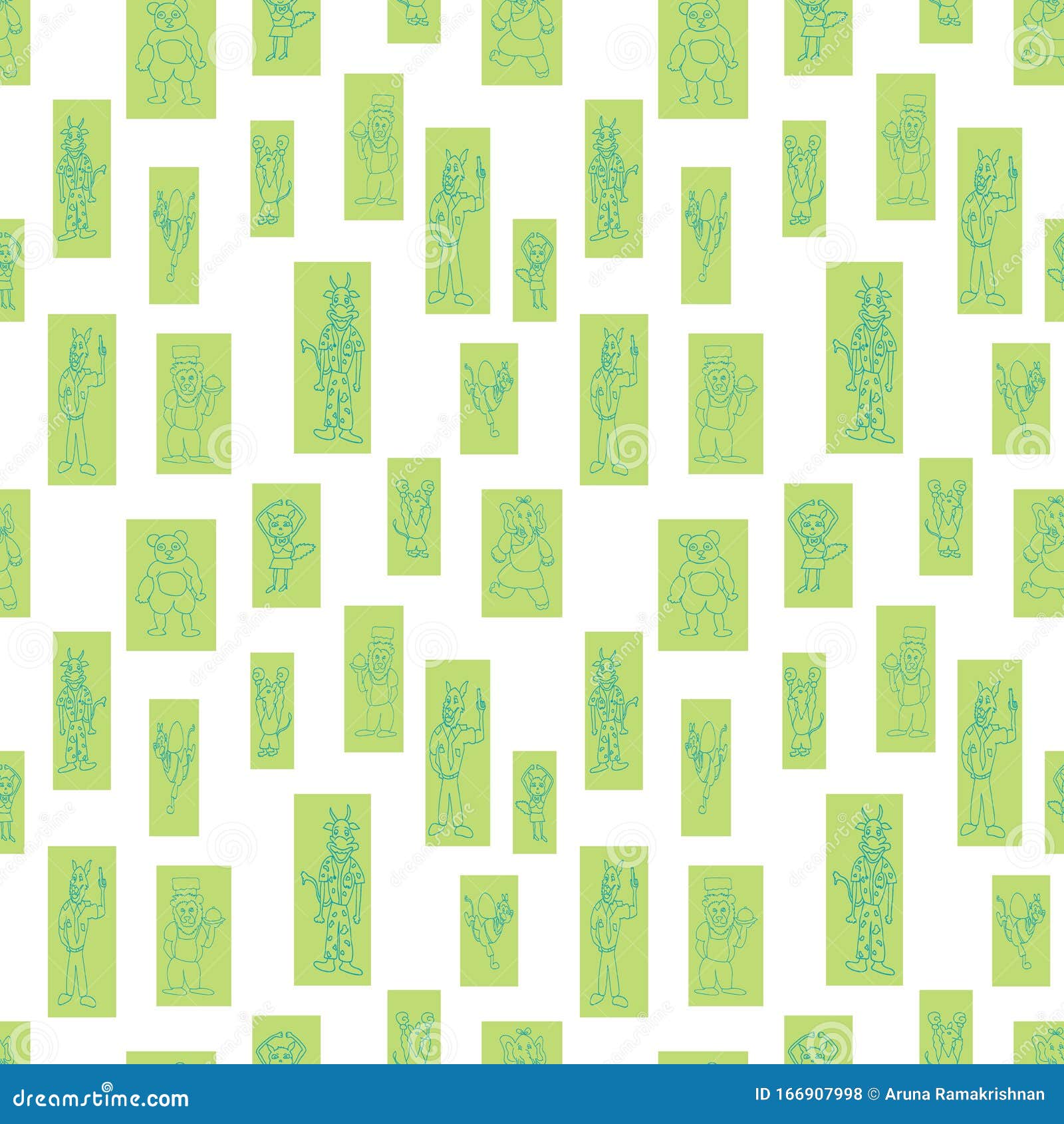 Vector White Anthropomorphic Characters in Fun Rectanglar Shapes ...