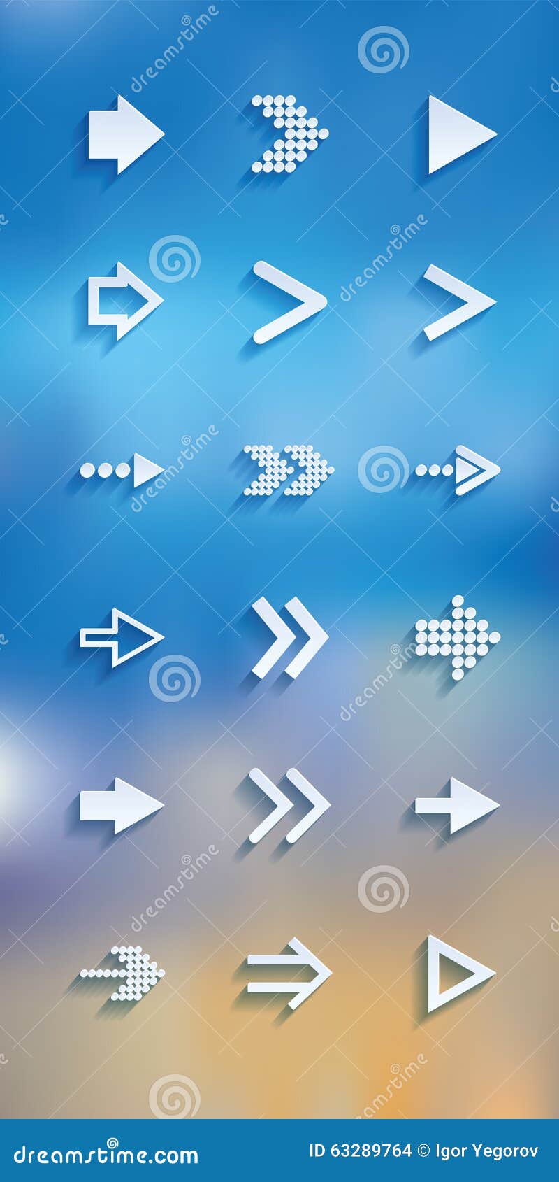 Vector White Arrows Icons Set Stock Vector - Illustration of cloud ...