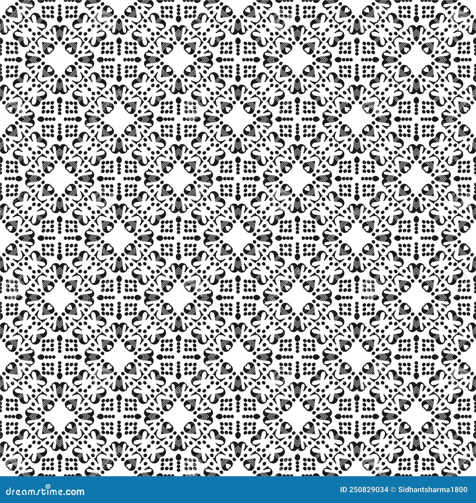 Vector White Background Black Repeated Design Geometrical Pattern ...