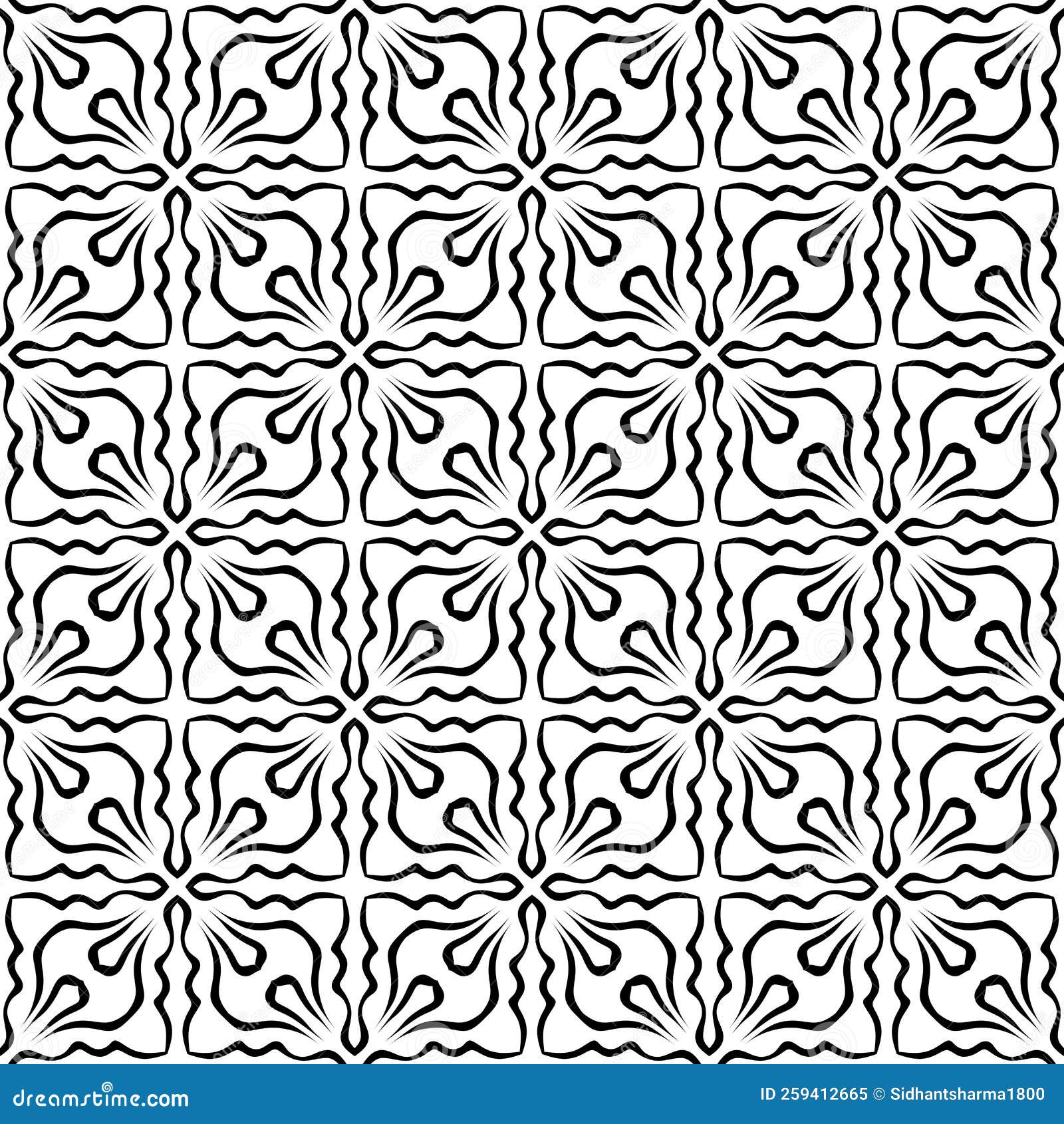 Vector White Background Geometrical Elements Seamless Repeated Pattern ...
