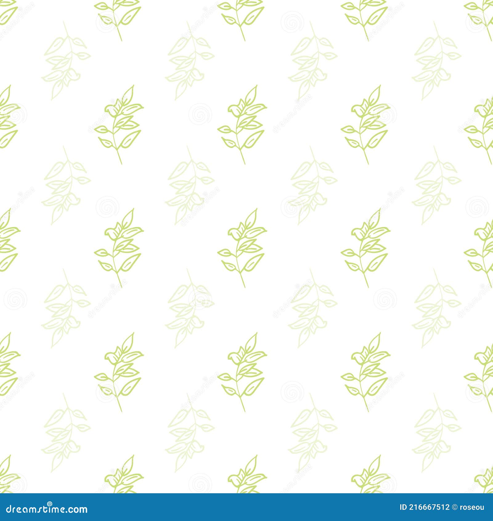 Vector White Background Herbs, Leaf, Flowers and Plants Texture ...