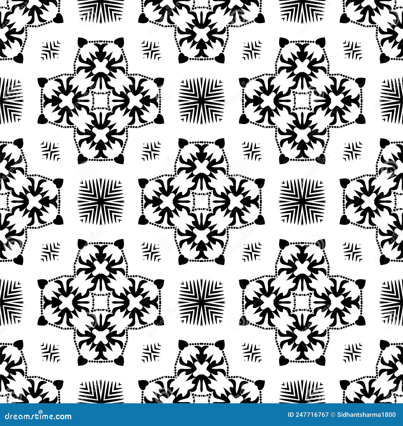 Vector White Background Lining Square Flowers Repeated Design Vector ...