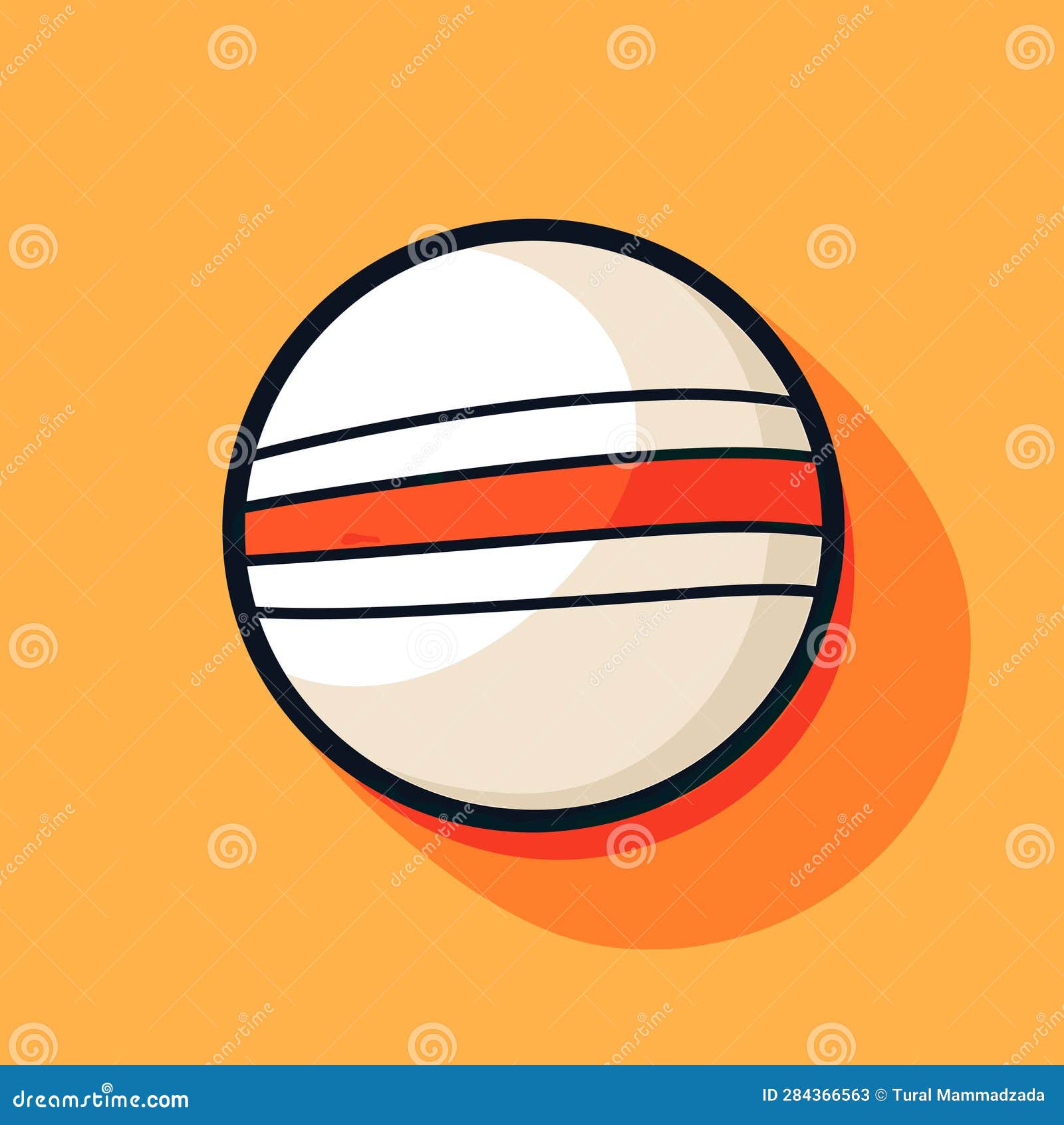 Vector of a White Ball with a Red Stripe - Simple and Minimalist Design ...