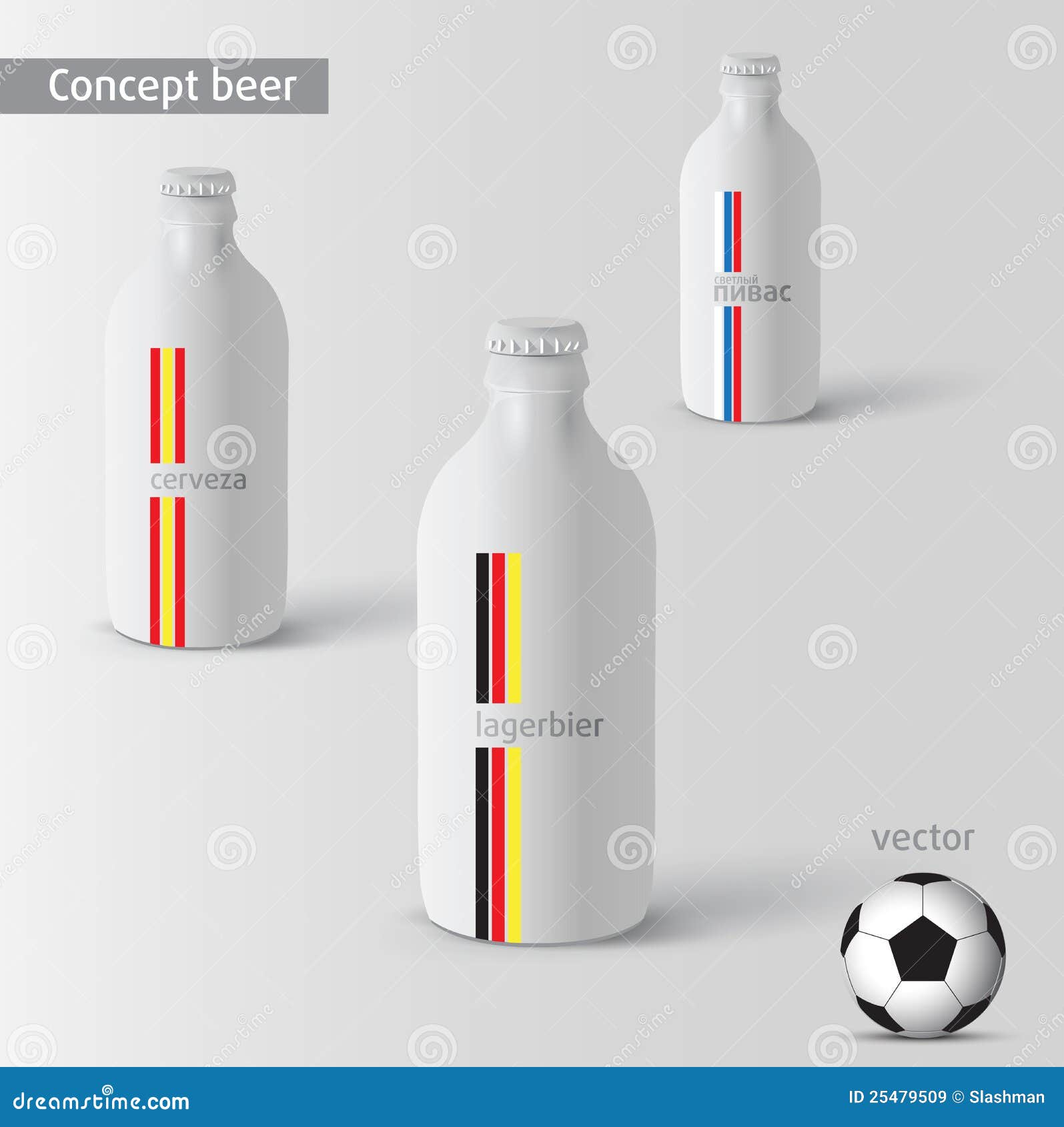 White Beer Labels Or Badges Set - Logos For Design Vector Illustration ...