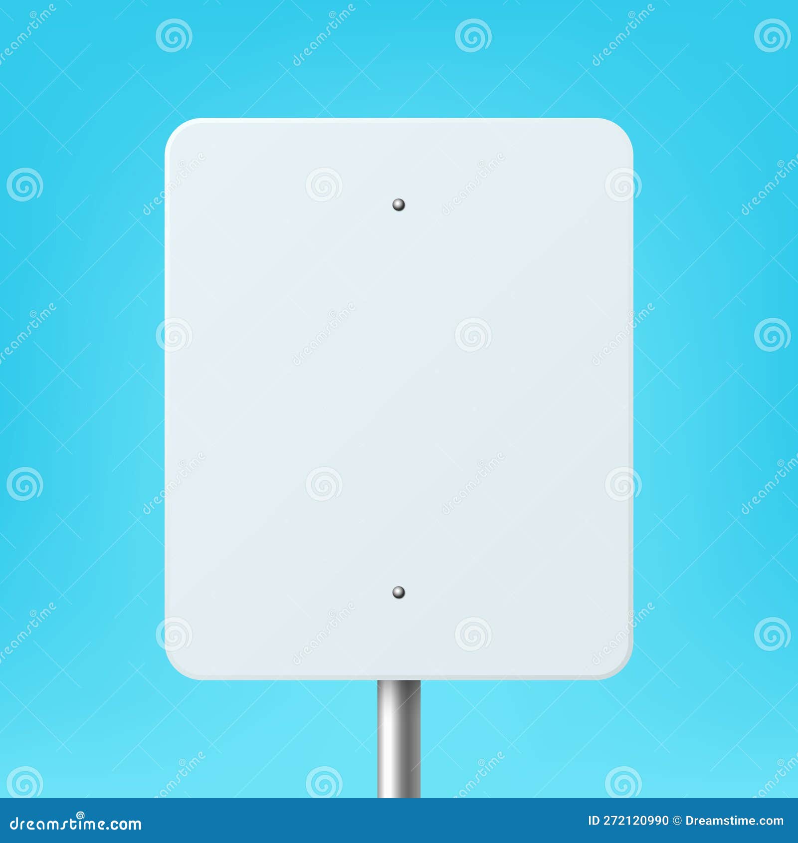 Vector White Blank Rectangular Road Sign Frame Icon Closeup On Blue ...