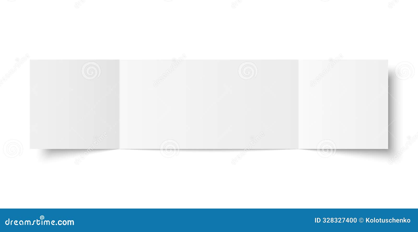 Gate Fold Brochure Mock Up Isolated On White Background. 3 Panel ...