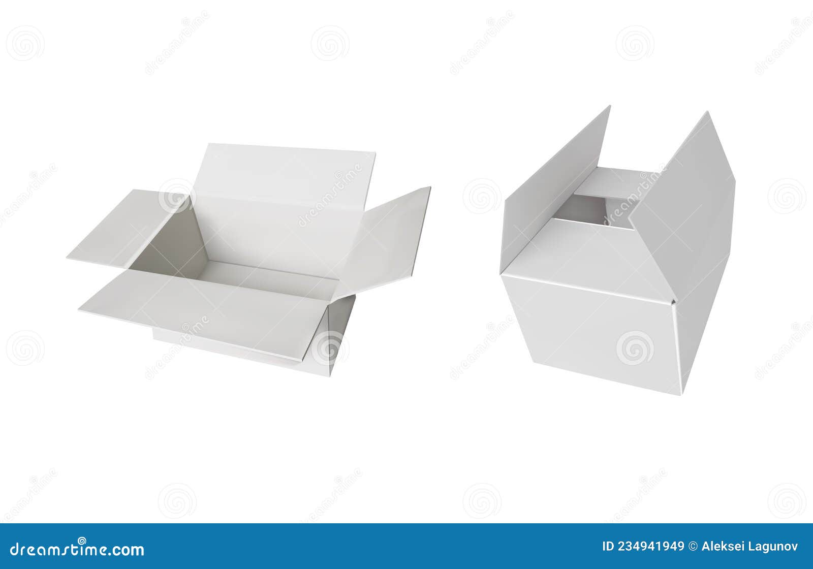 Vector White Boxes, 3D Mock Up Illustrations Isolated on White ...