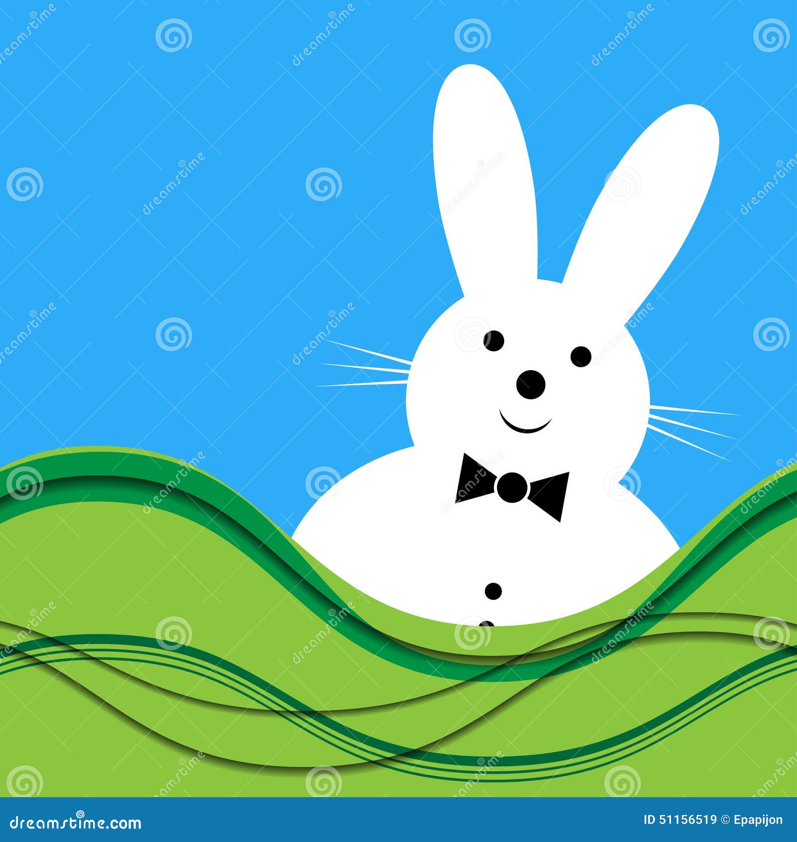 Vector White Bunny with Bow Tie Stock Vector - Illustration of drawing ...
