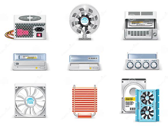 Vector White Computer Icon Set. Part 5 Stock Vector - Illustration of ...