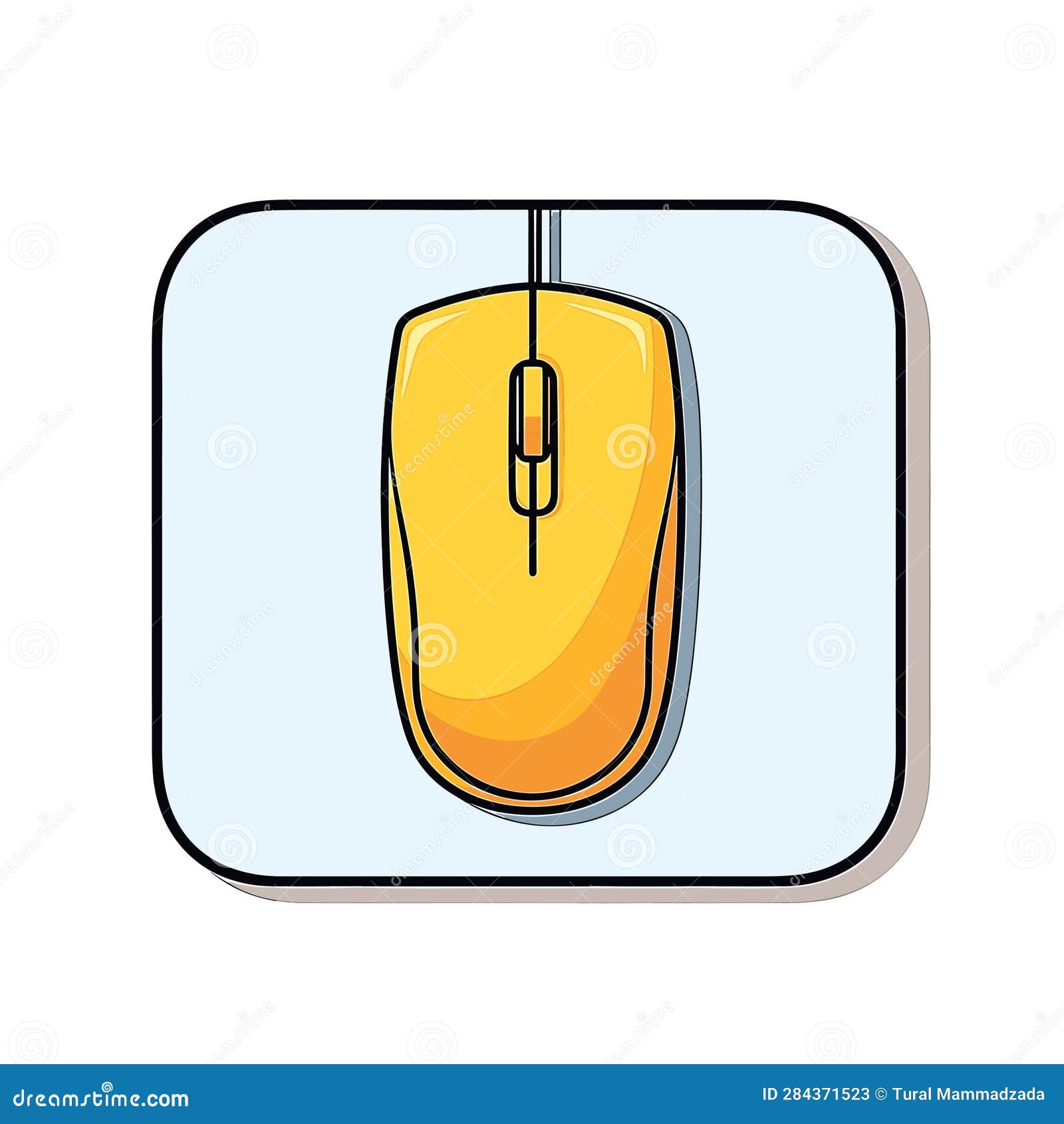 Vector of a White Computer Mouse Isolated on a Plain Background Stock ...