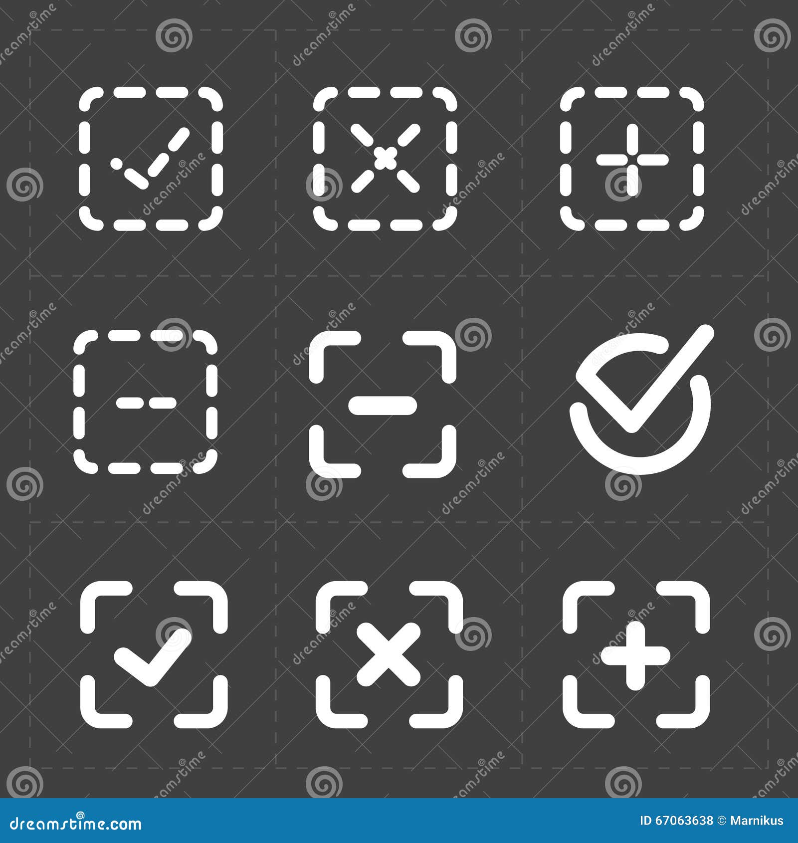 Vector White Confirm Icons Set Stock Vector - Illustration of choose ...