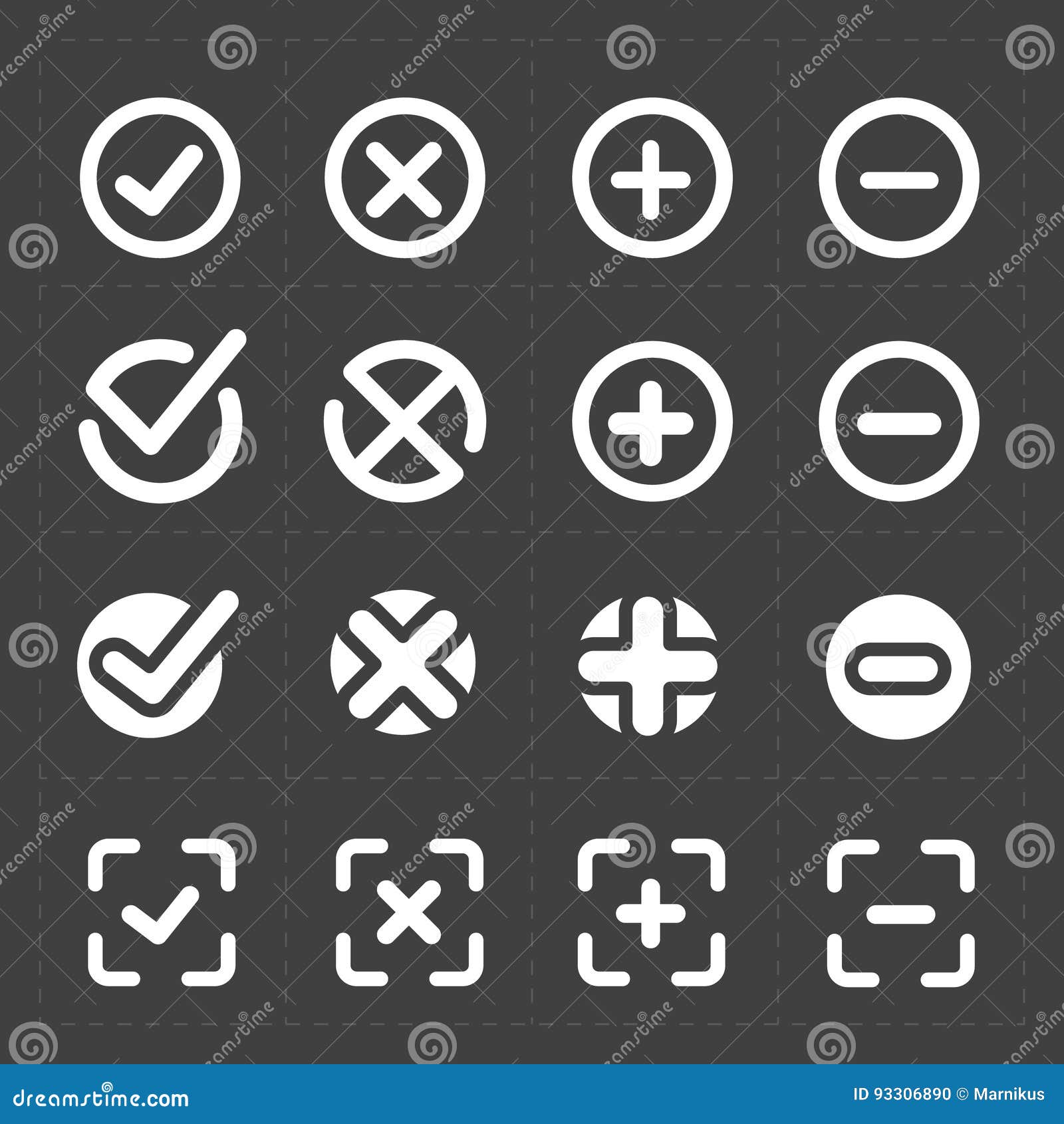 Vector White Confirm Icons Set Stock Vector - Illustration of choice ...