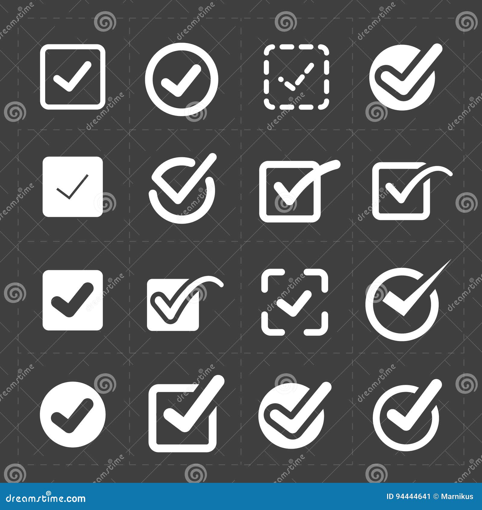 Vector White Confirm Icons Set Stock Vector - Illustration of minus ...