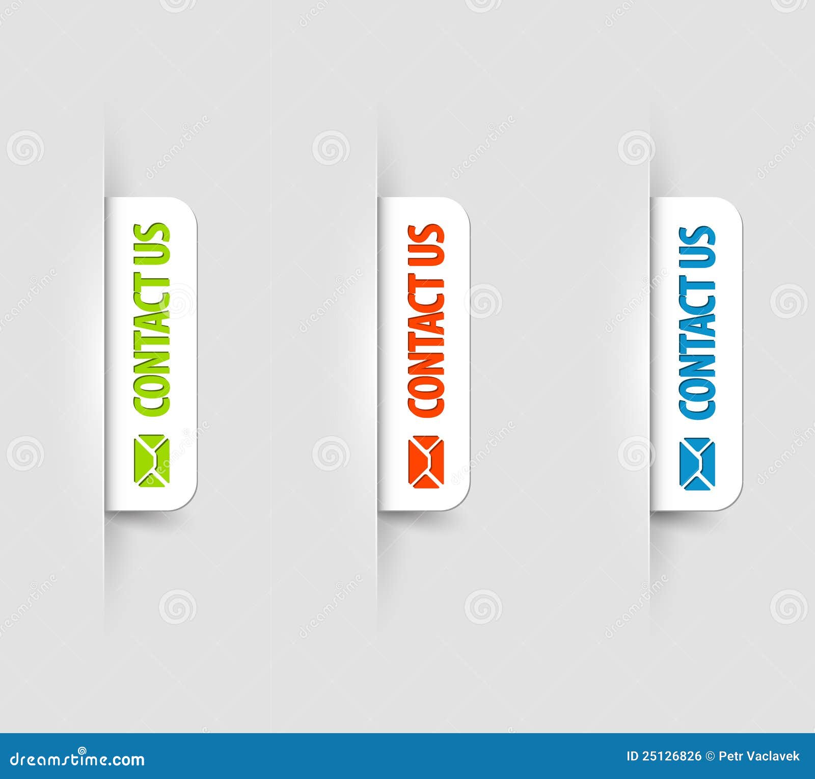 Vector White Contact Us Labels Stock Vector - Illustration of isolated ...