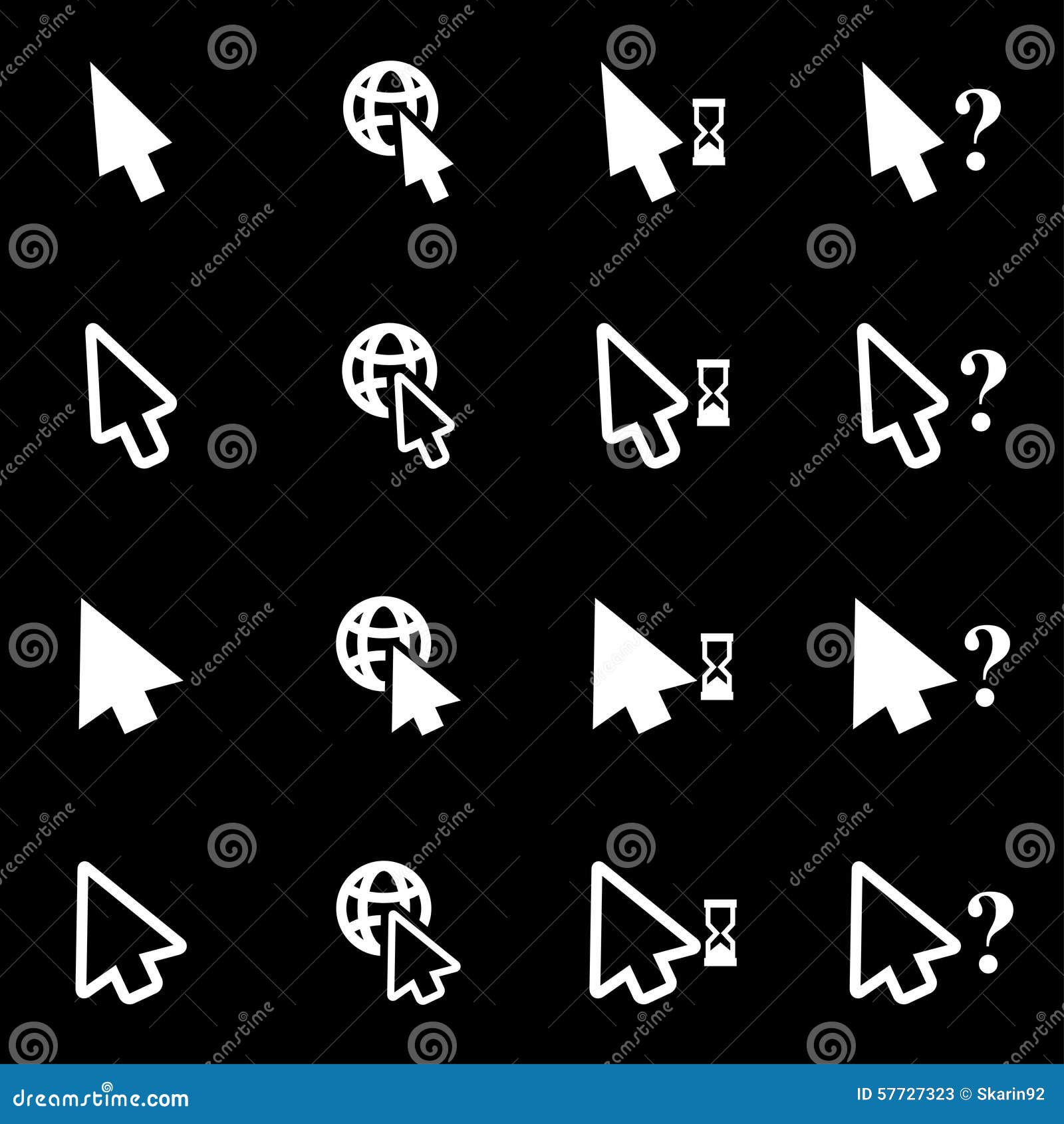 A White Cursor Arrow Clicking Pointing At A Blue World Globe Icon ...