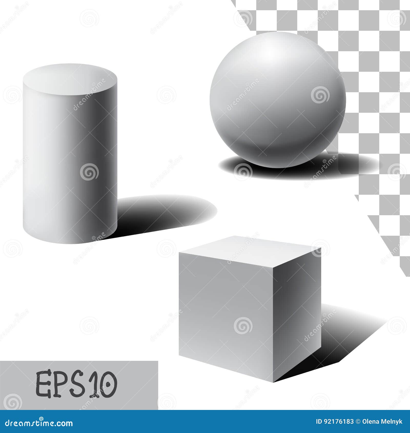Vector White 3D Sphere, Cube and Cylinder. with Shadows Stock Vector ... Vector White 3D Sphere, Cube and Cylinder. with Shadows Stock Vector ...