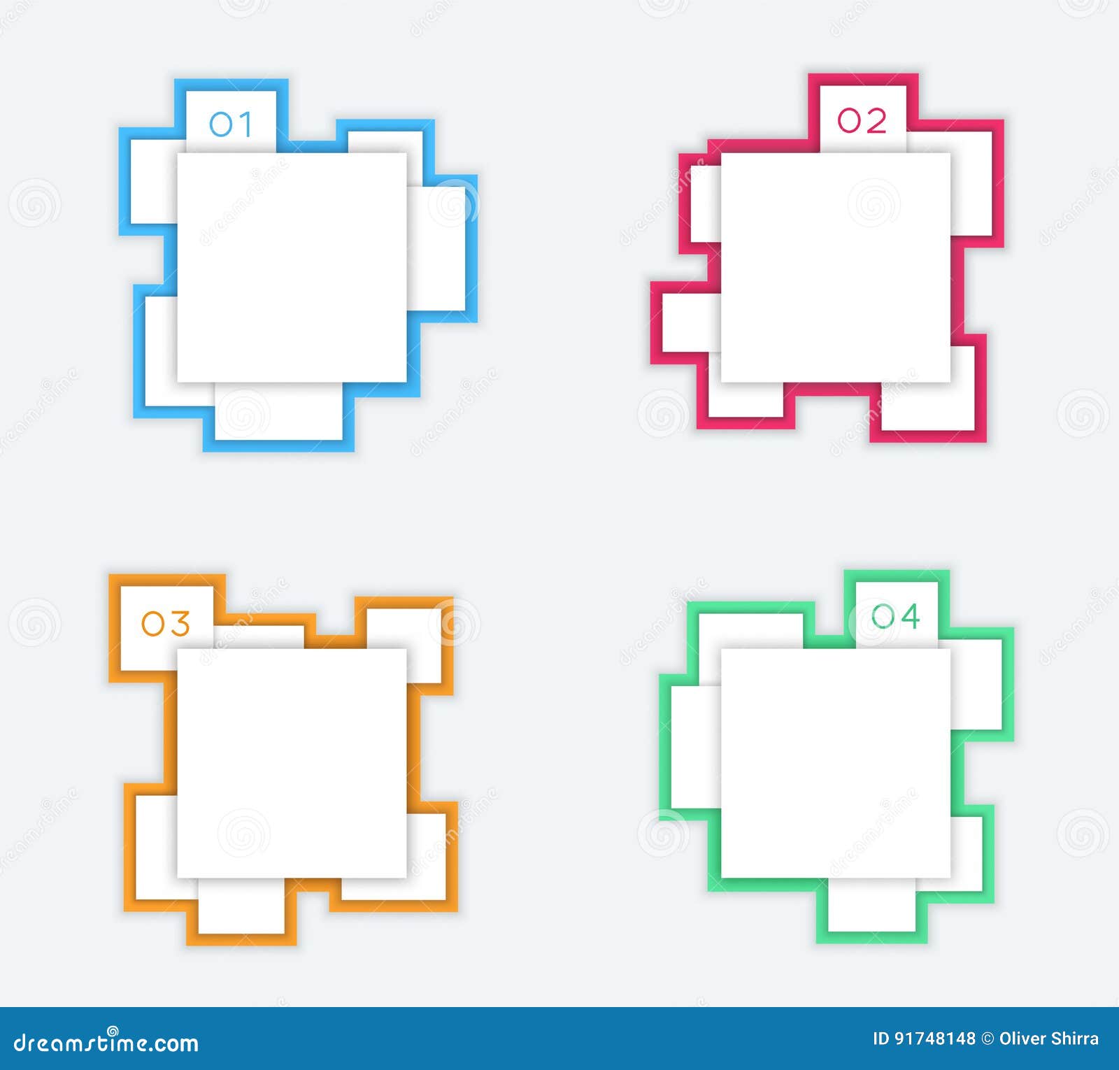 Vector White 3d Text Boxes Numbered 1 To 4 Stock Vector - Illustration ...