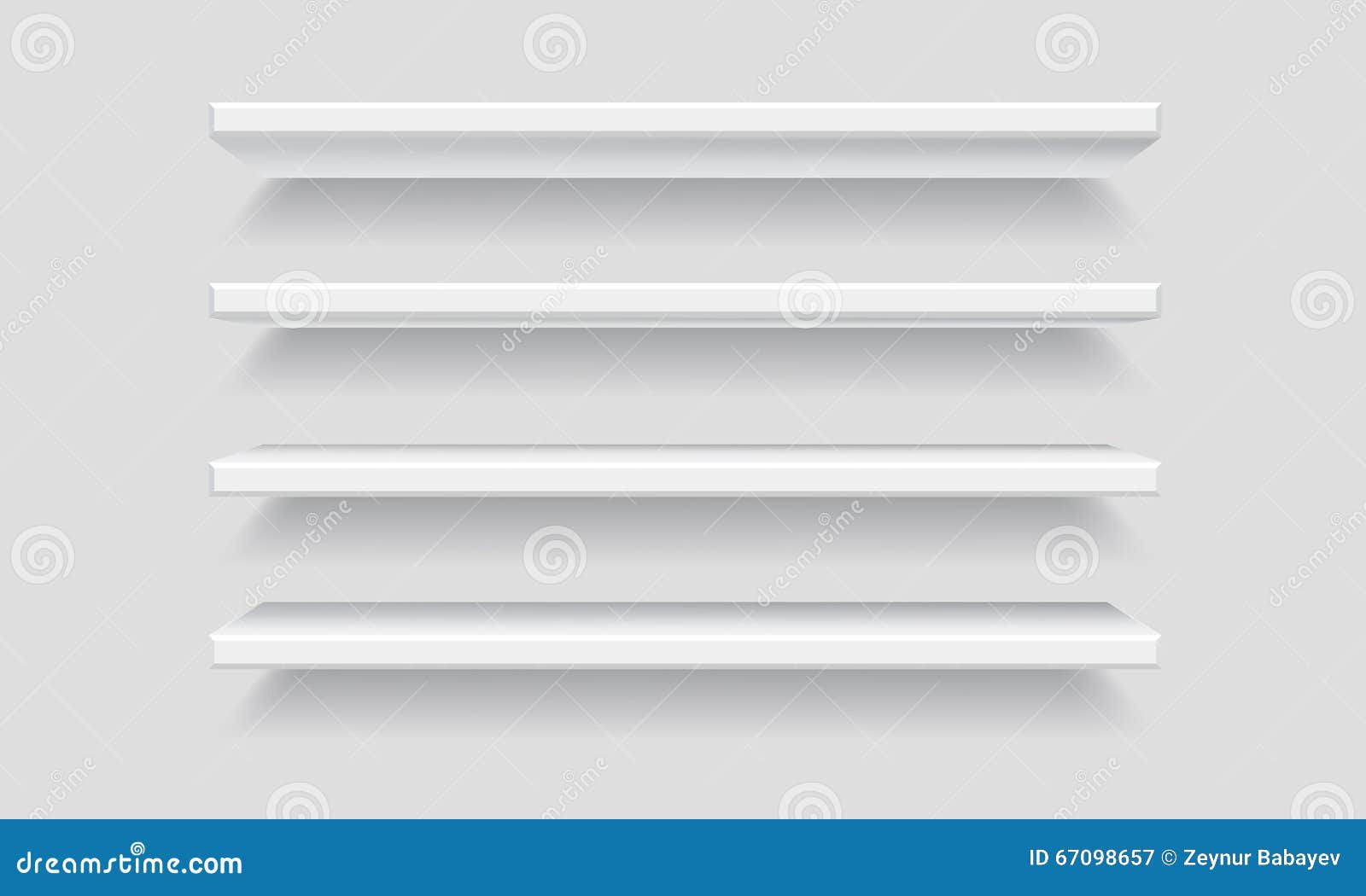 Vector White Empty Shelf Shelves on Wall Background Stock Vector ...