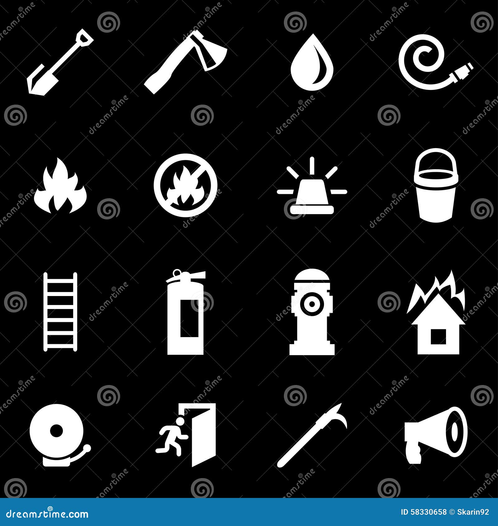 Firefighter Icon In Black Style Isolated On White Background. People Of ...
